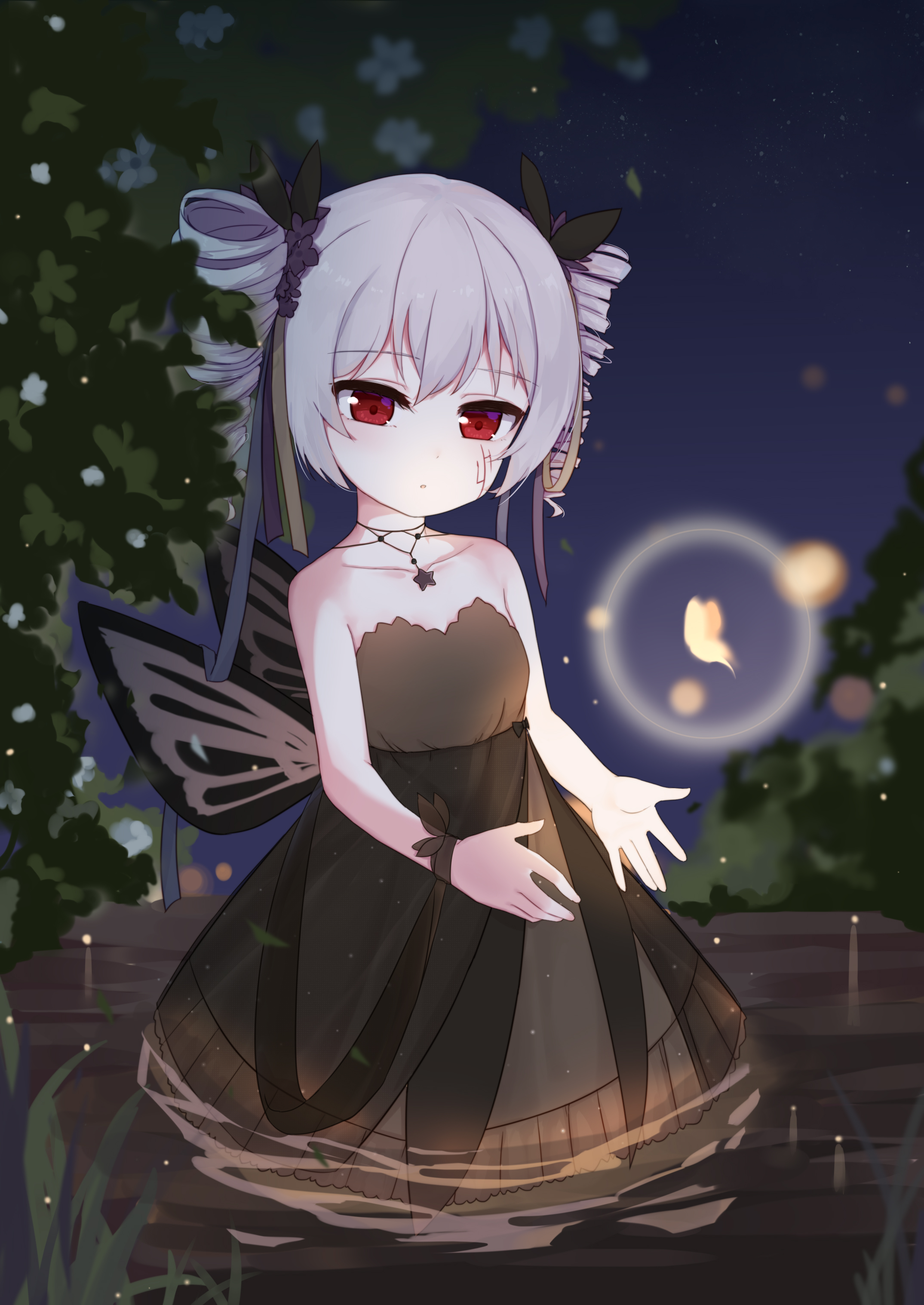 The Big Imageboard Tbib 1girl O Absurdres Black Dress Black Ribbon