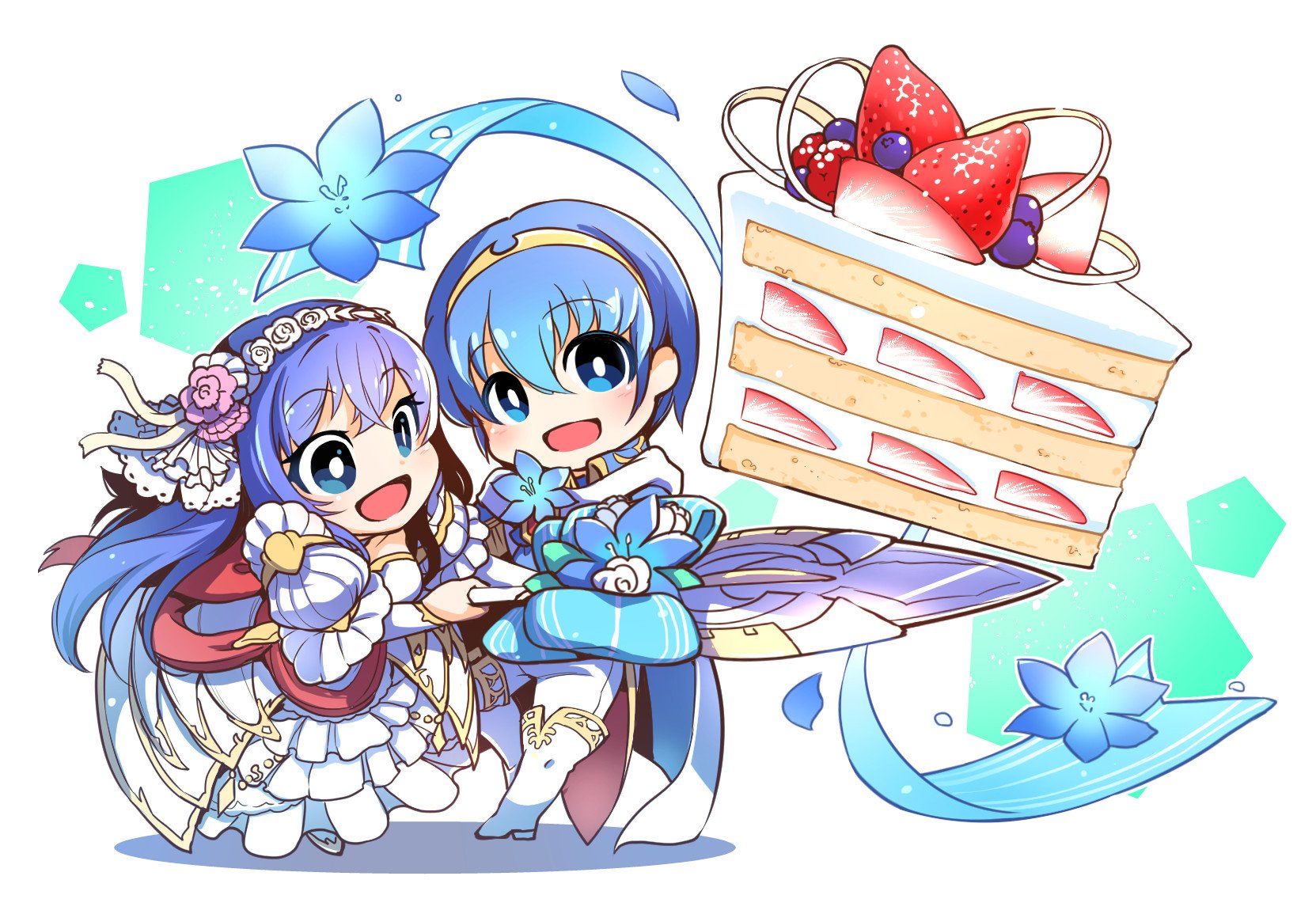 The Big ImageBoard (TBIB) - 1boy 1girl blue eyes blue hair blush ...