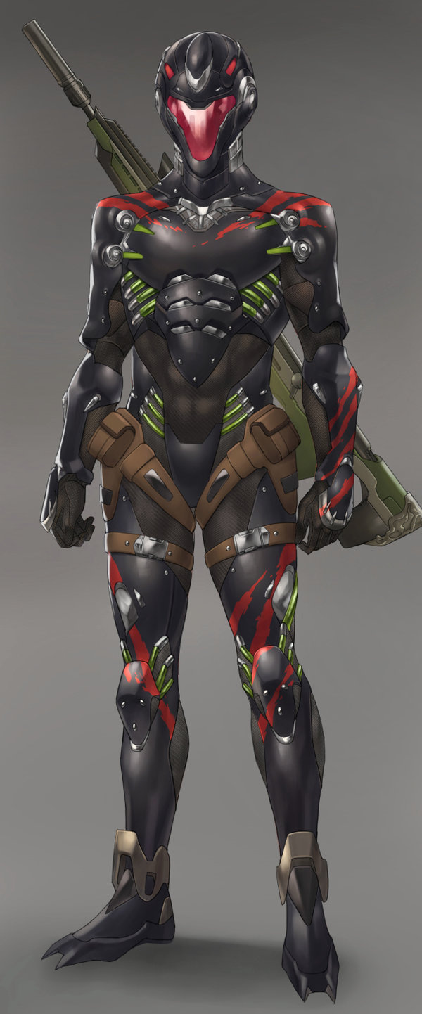 The Big ImageBoard (TBIB) - 1boy armor assault rifle belt commentary ...