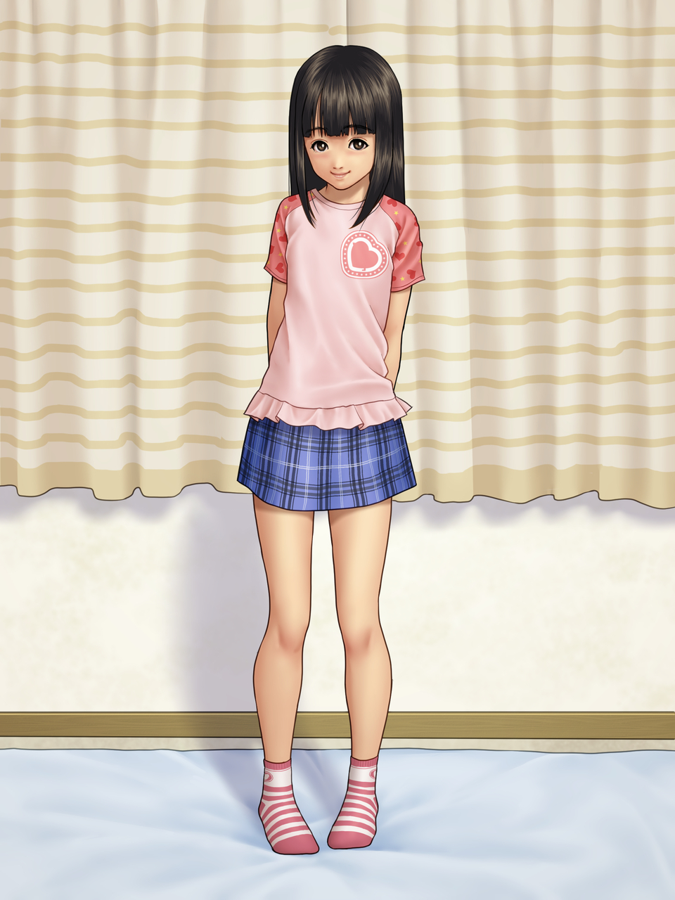 The Big Imageboard Tbib 1girl Black Hair Blush Flat Chest Irotsuya