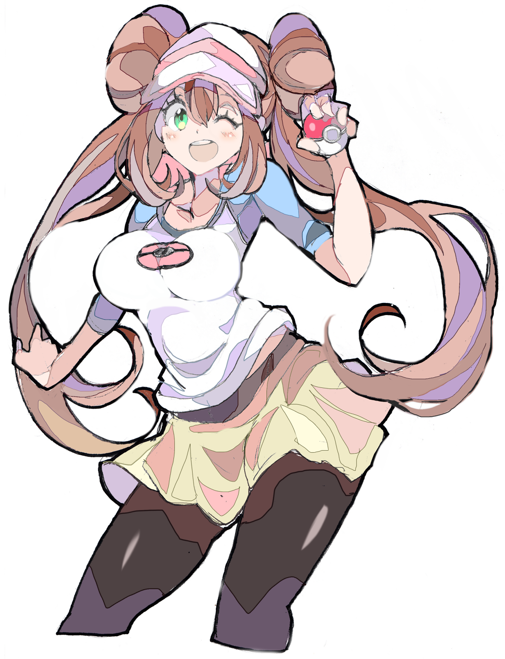 The Big ImageBoard (TBIB) - 1girl black pantyhose blue eyes brown hair commentary request double ...