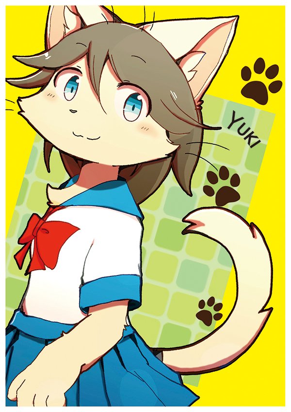 The Big Imageboard Tbib 1girl Blue Eyes Brown Hair Cat Catchflame26