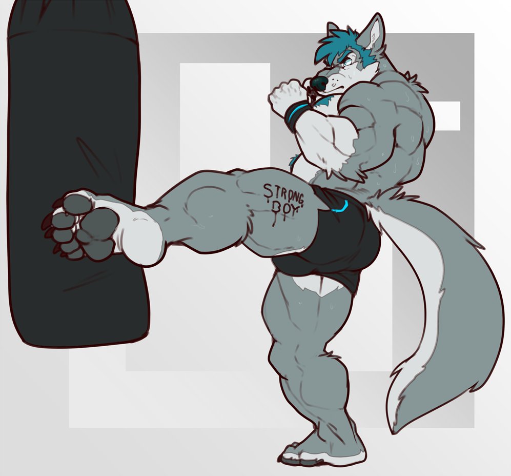 The Big ImageBoard (TBIB) - 2018 5 toes anthro barefoot biceps body writing bulge canid canine ...