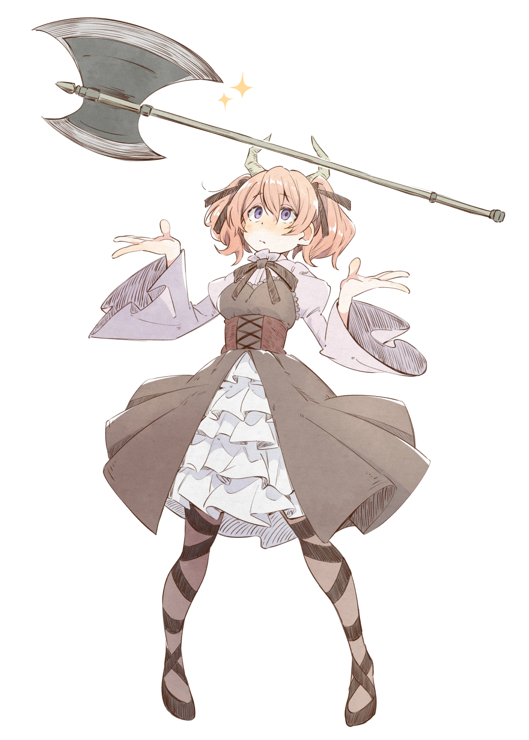 The Big ImageBoard (TBIB) - 1girl ankle lace-up axe battle axe black bow black bowtie black ...