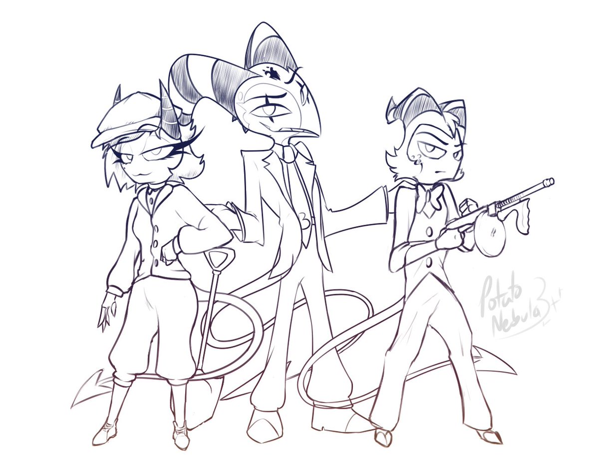 The Big ImageBoard (TBIB) - 2023 2 horns 4 fingers barefoot black and white blitzo (helluva boss ...