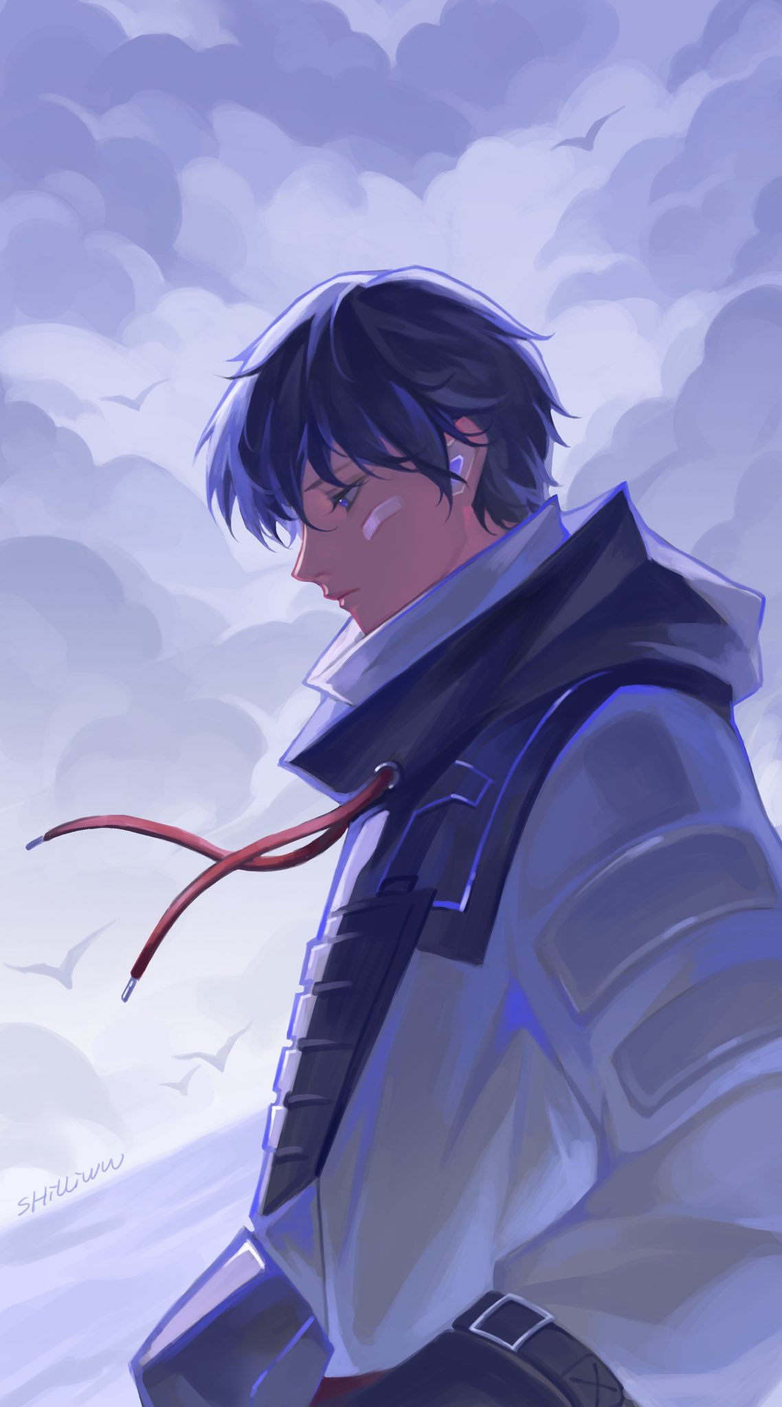 The Big ImageBoard (TBIB) - 1boy artist name drawstring from side ...