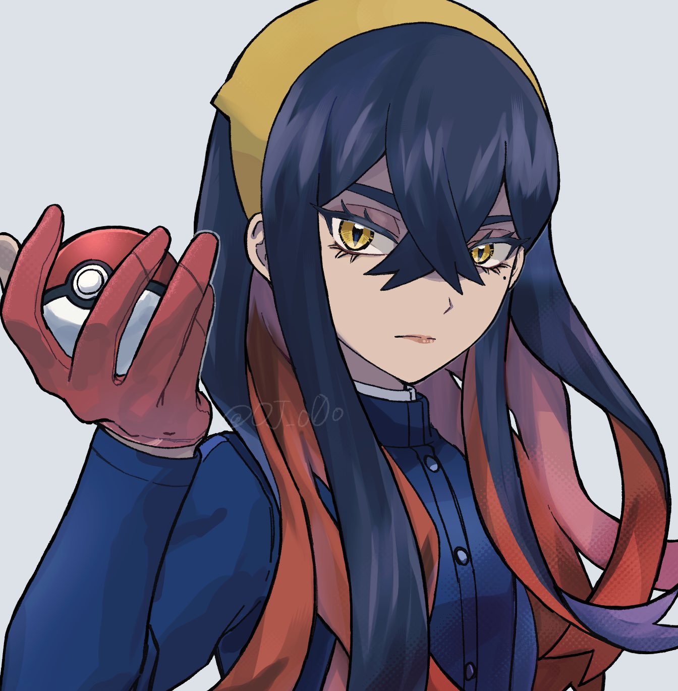 The Big ImageBoard (TBIB) - 1girl black hair blue jacket carmine (pokemon) closed mouth crossed ...