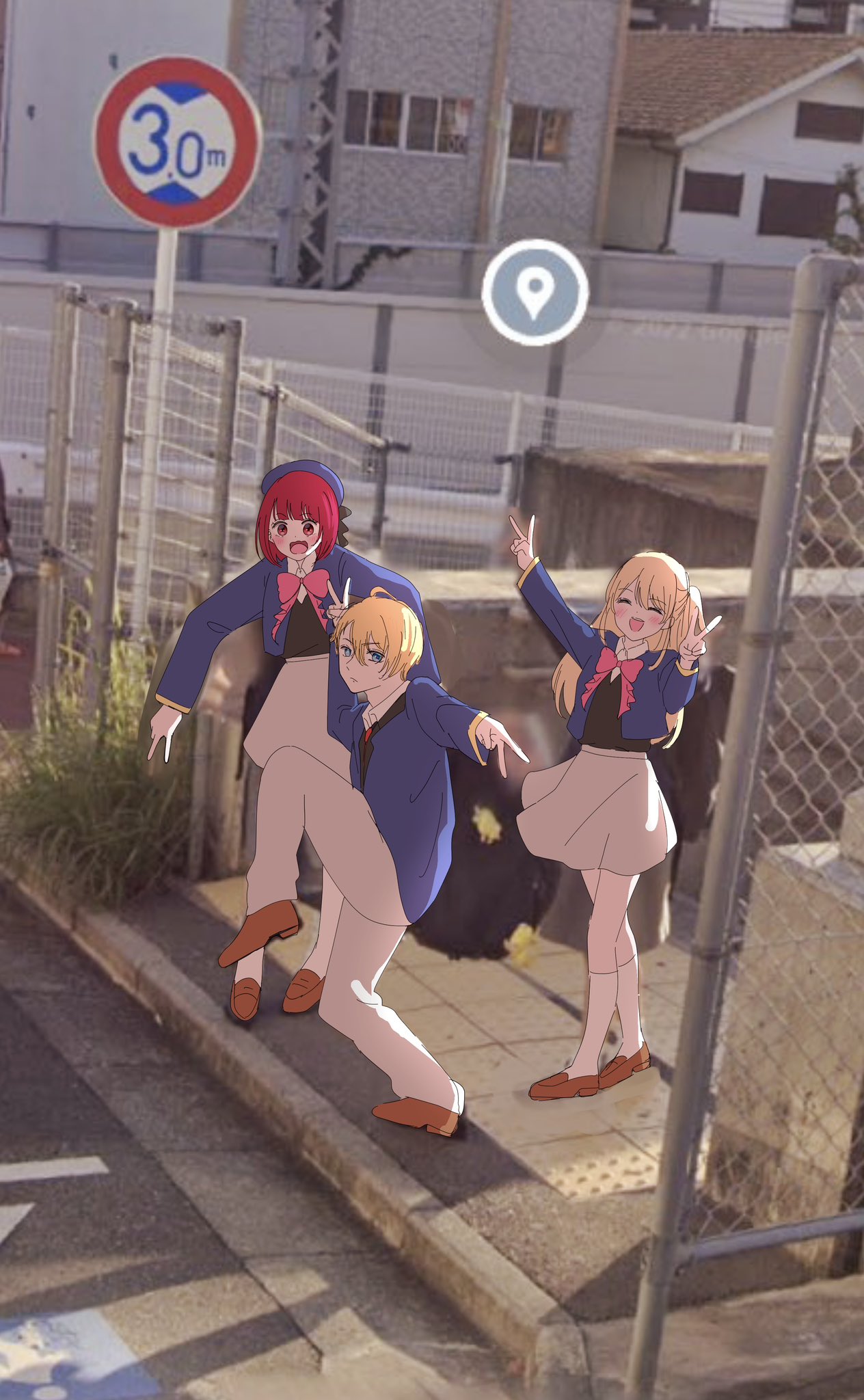 The Big ImageBoard (TBIB) - 1boy 2girls ^ ^ arima kana black sweater vest blonde hair blue beret ...