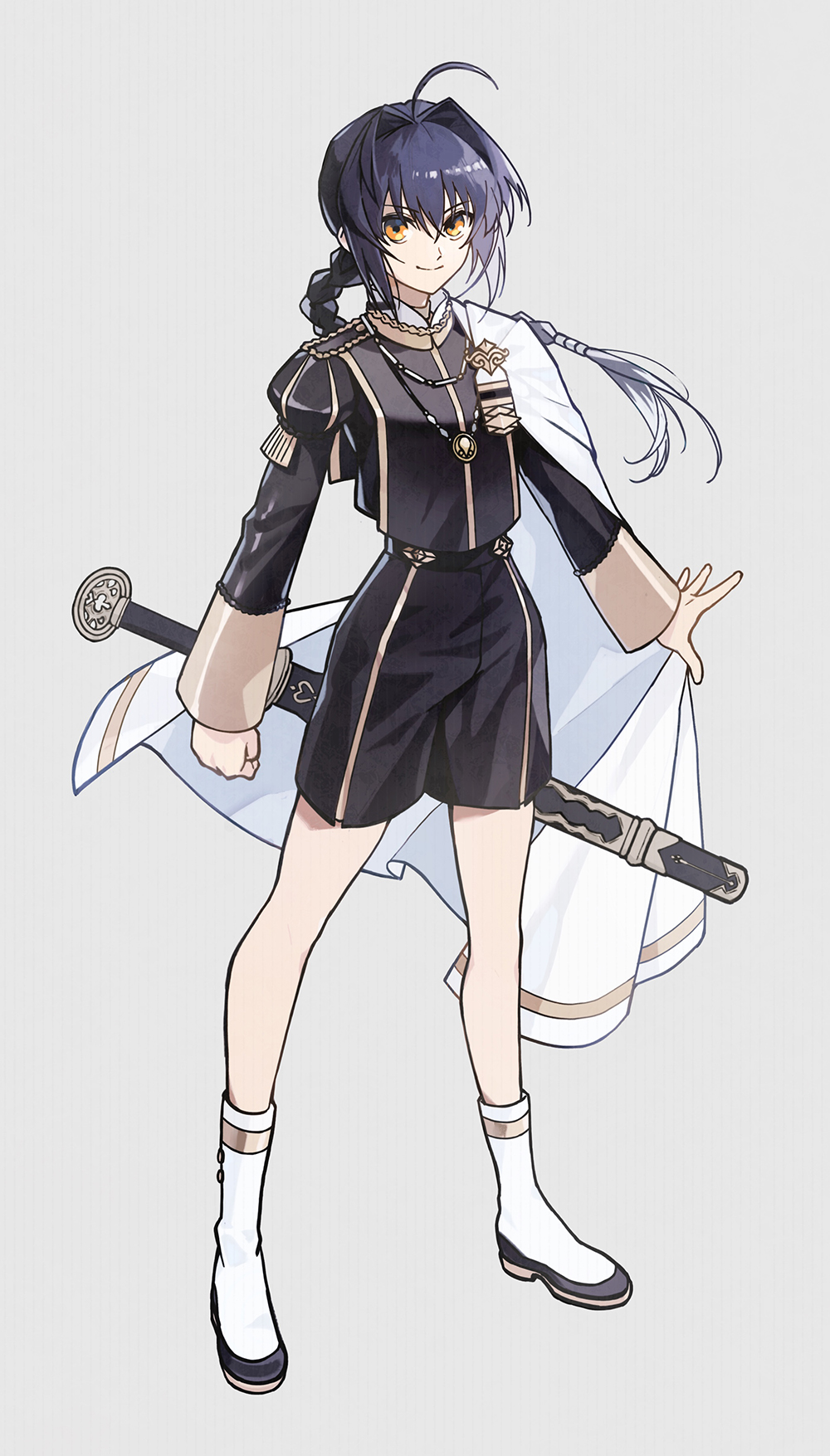 The Big ImageBoard (TBIB) - 1other ahoge androgynous black hair black ...