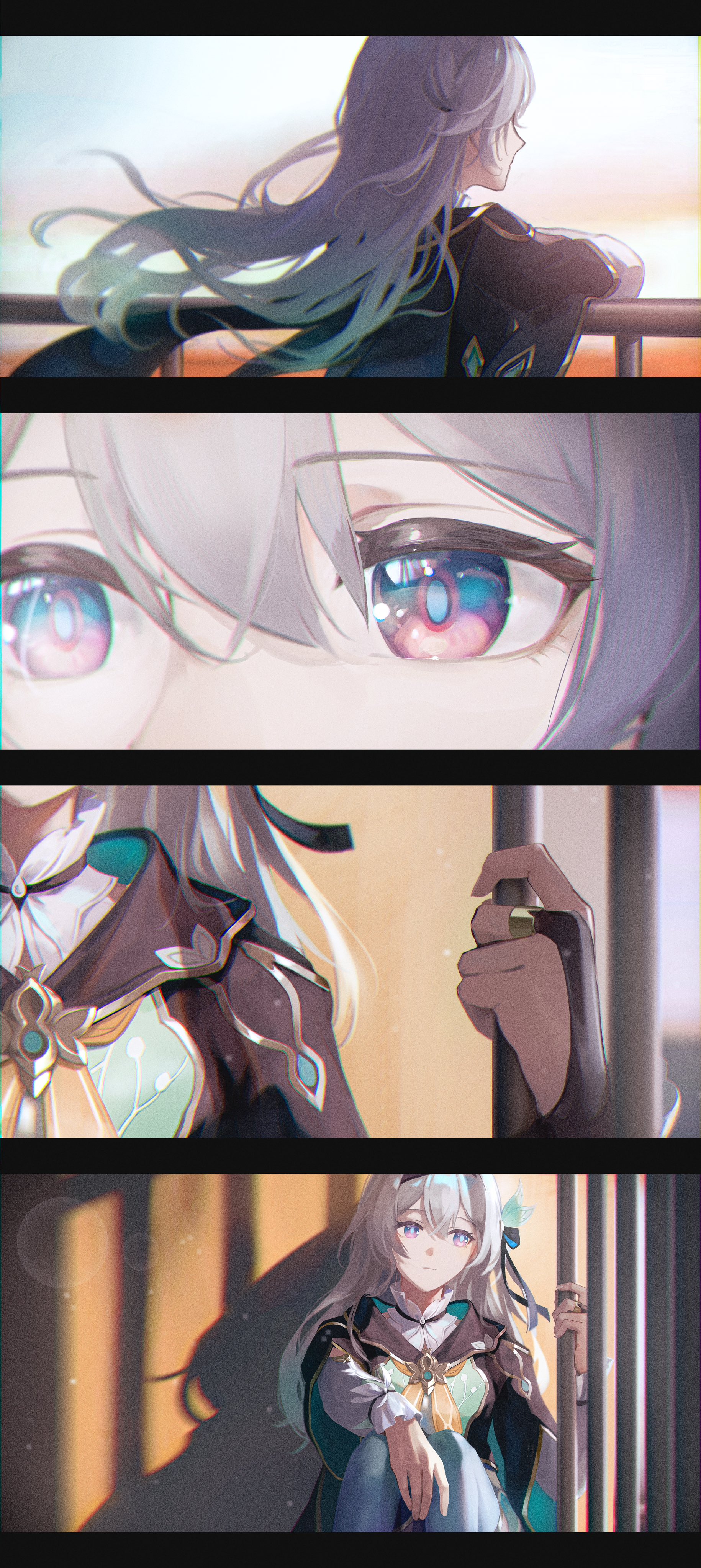 The Big ImageBoard (TBIB) - 1girl absurdres anna (drw01) aqua thighhighs arm on knee arm rest ...