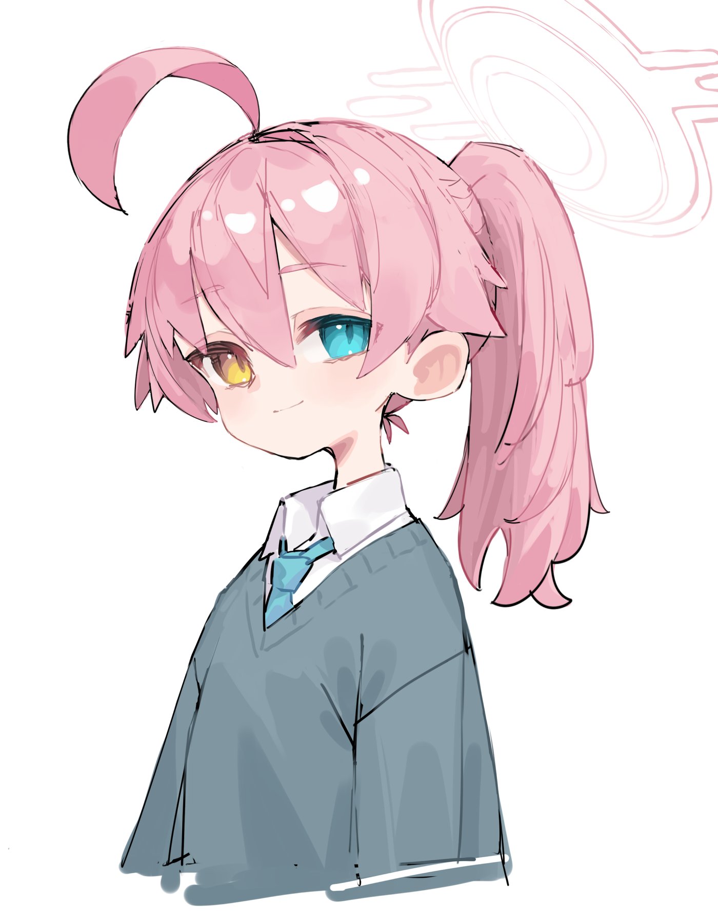 The Big ImageBoard (TBIB) - 1girl ahoge blue archive blue eyes blue necktie closed mouth ...