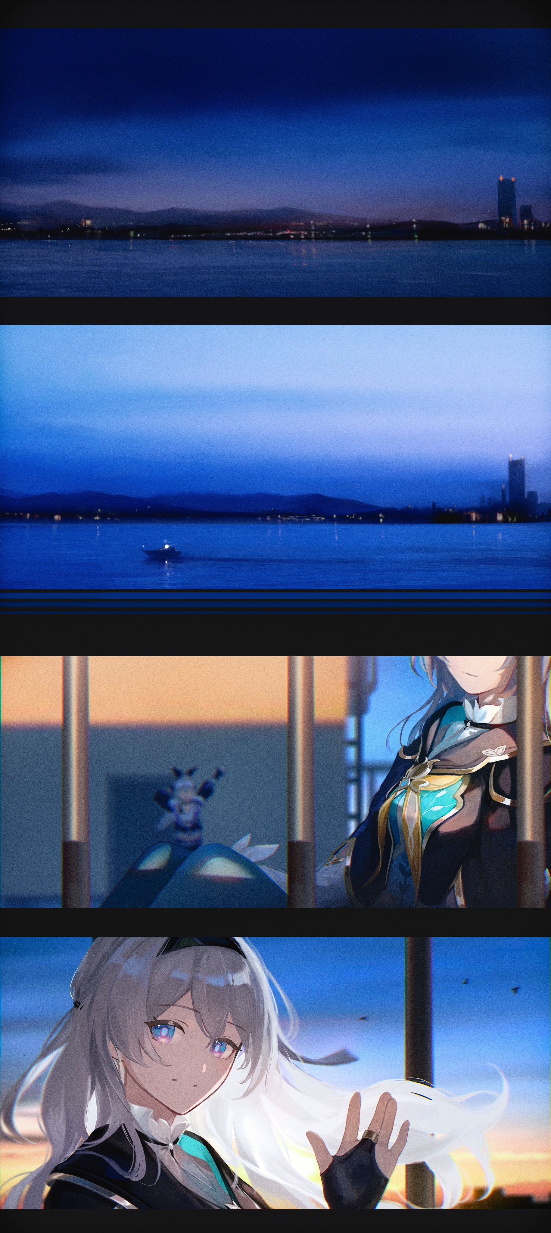 The Big ImageBoard (TBIB) - 2girls absurdres anna (drw01) aqua thighhighs black gloves black ...