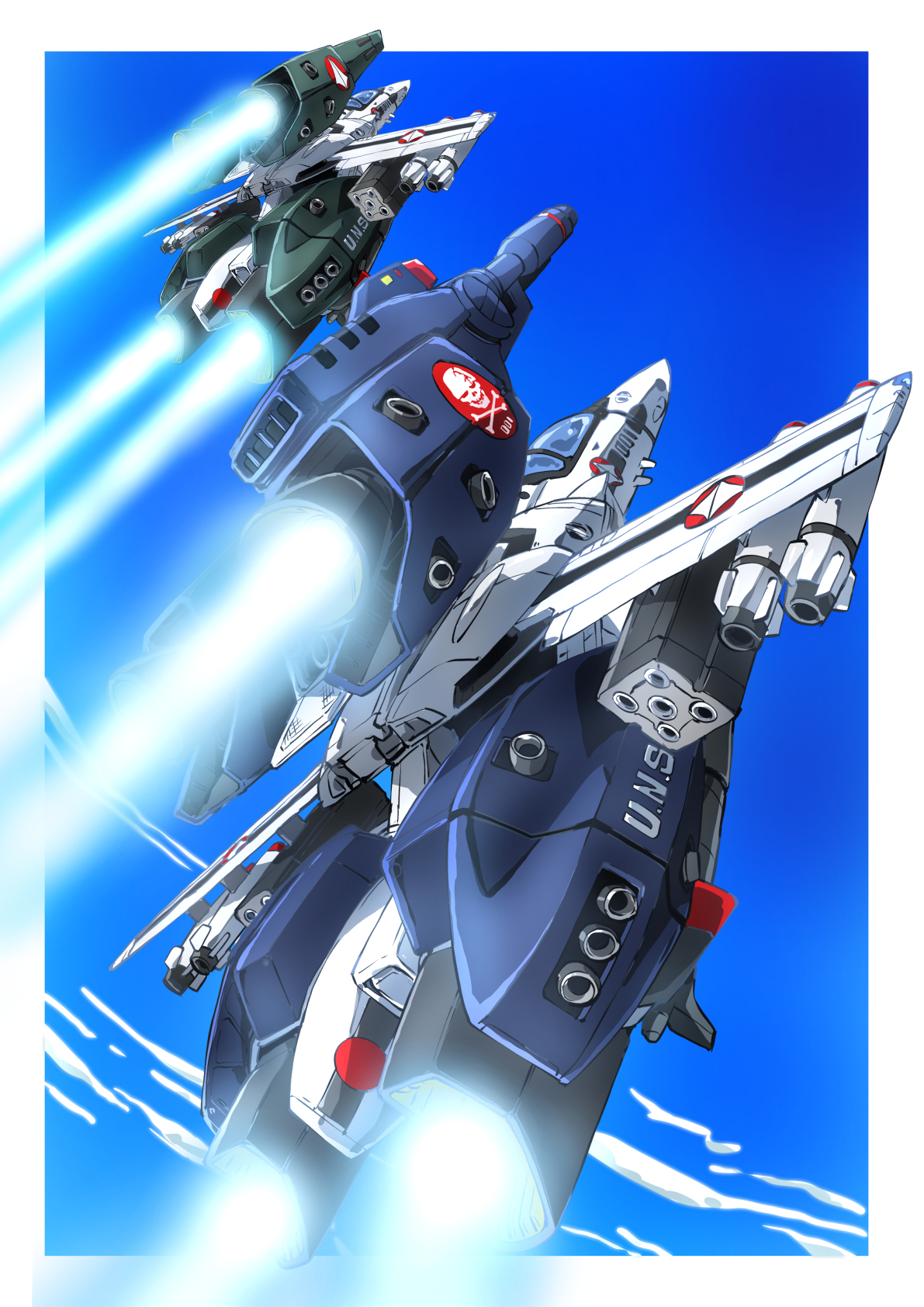 The Big ImageBoard (TBIB) - blue sky choujikuu yousai macross cloud commentary request flying ...