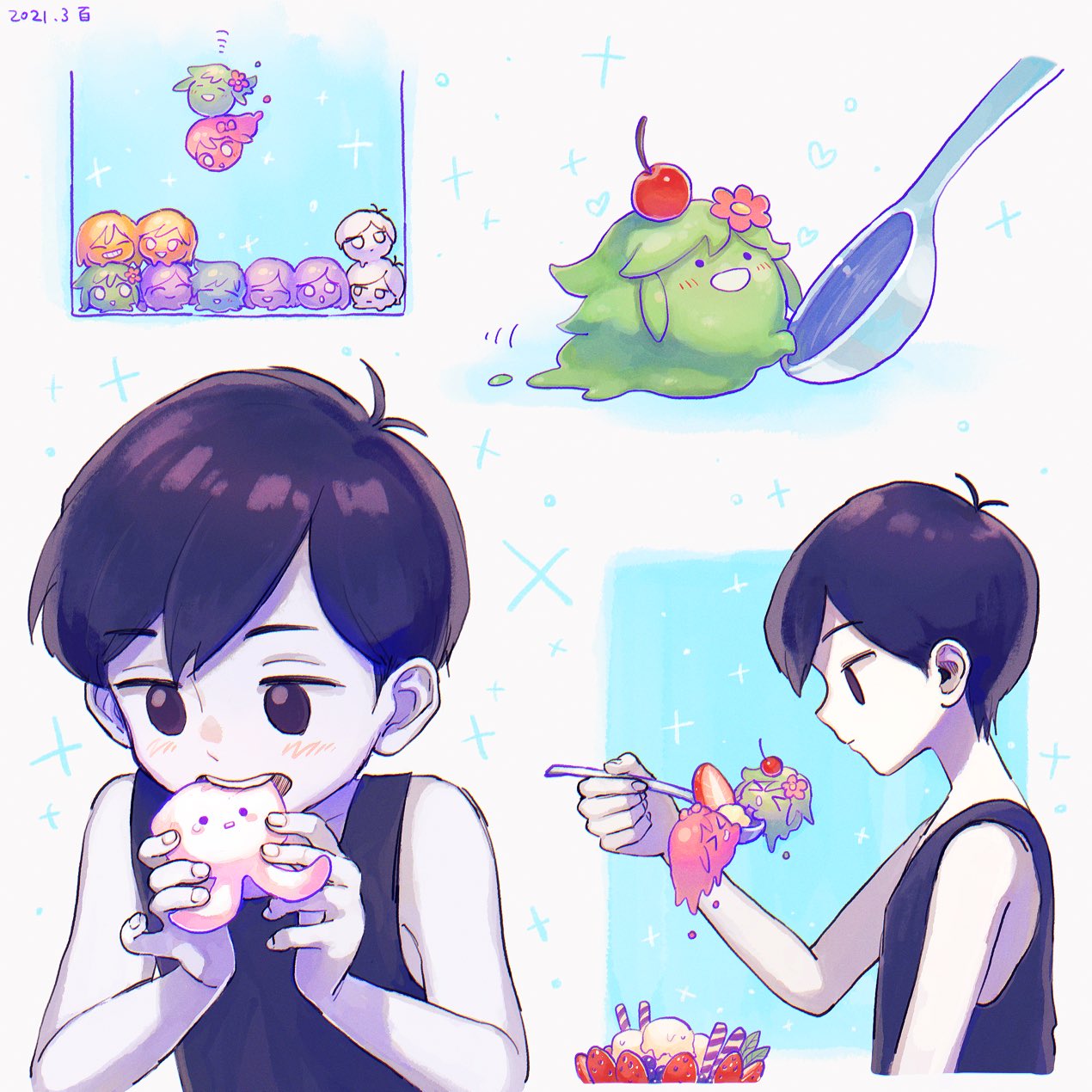 The Big ImageBoard (TBIB) - 1boy antenna hair aubrey (omori) basil ...