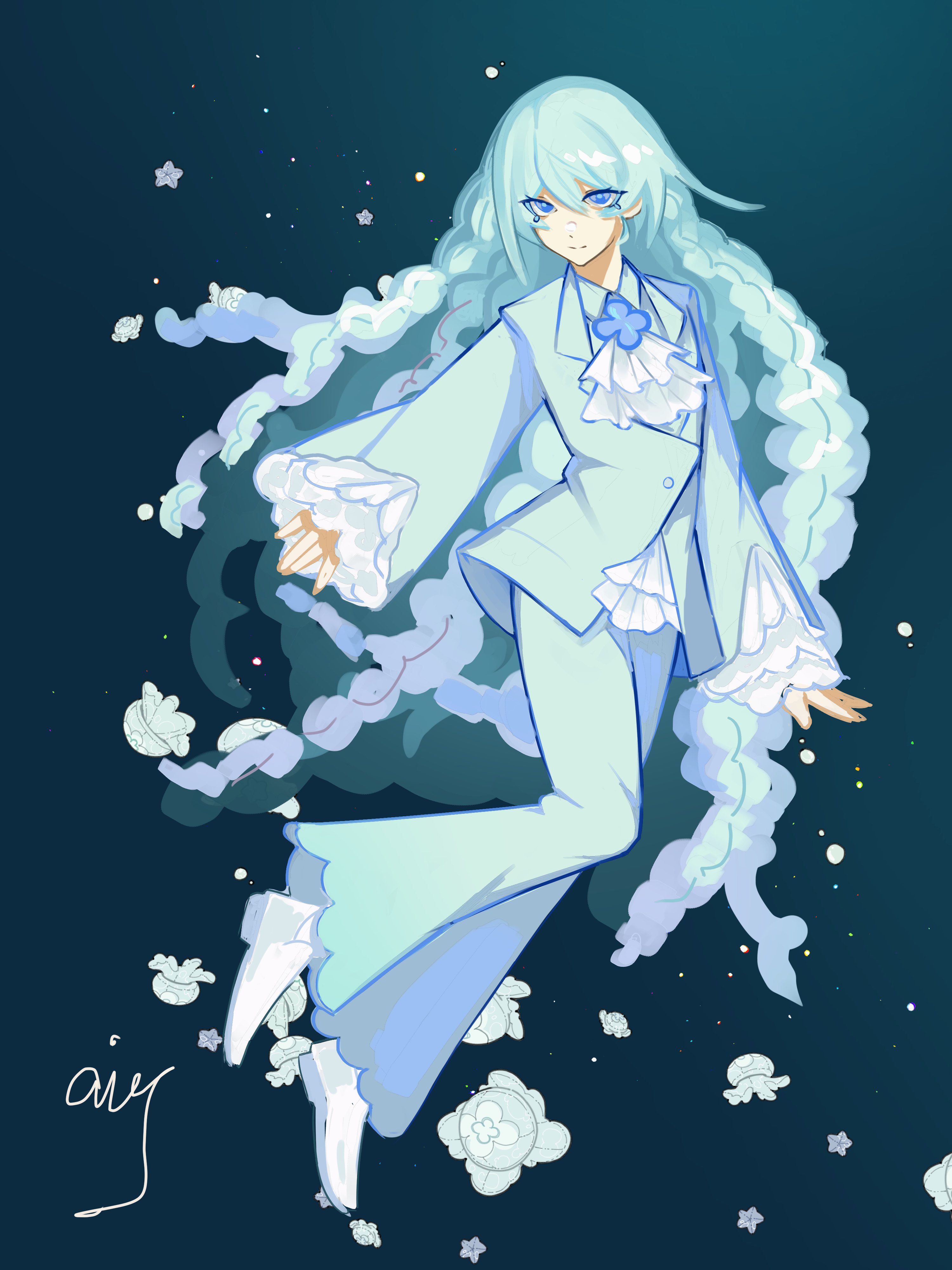 The Big Imageboard Tbib Absurdres Aislingxyz Androgynous Aqua Coat