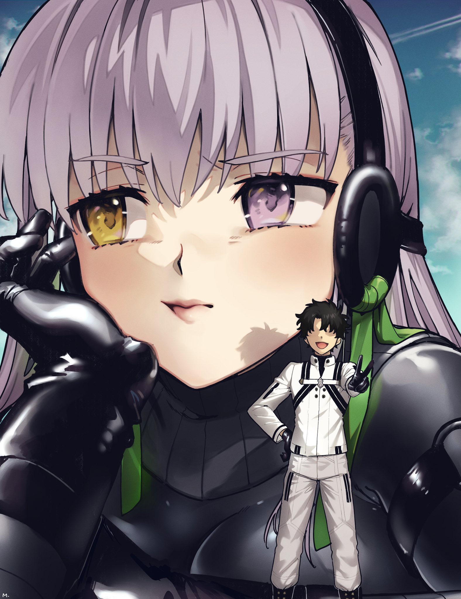 The Big ImageBoard (TBIB) - 1boy 1girl black bodysuit black gloves black hair blush bodysuit ...