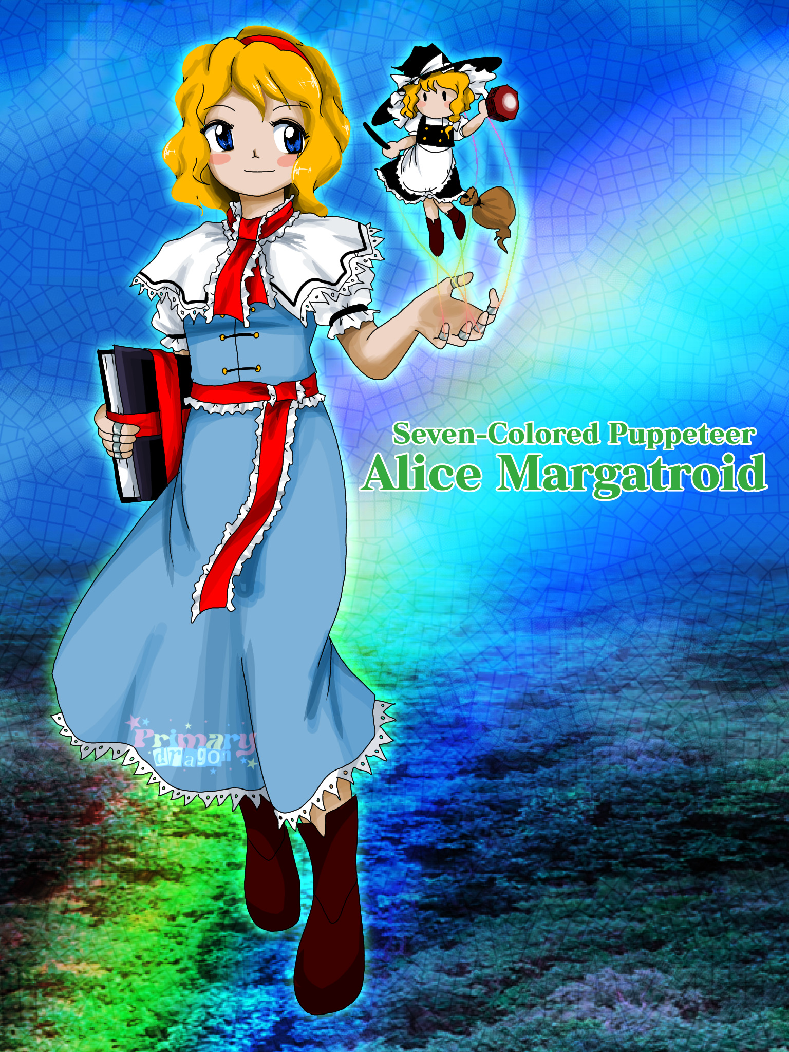 The Big ImageBoard (TBIB) - alice margatroid apron black dress black hat blonde hair blue dress ...
