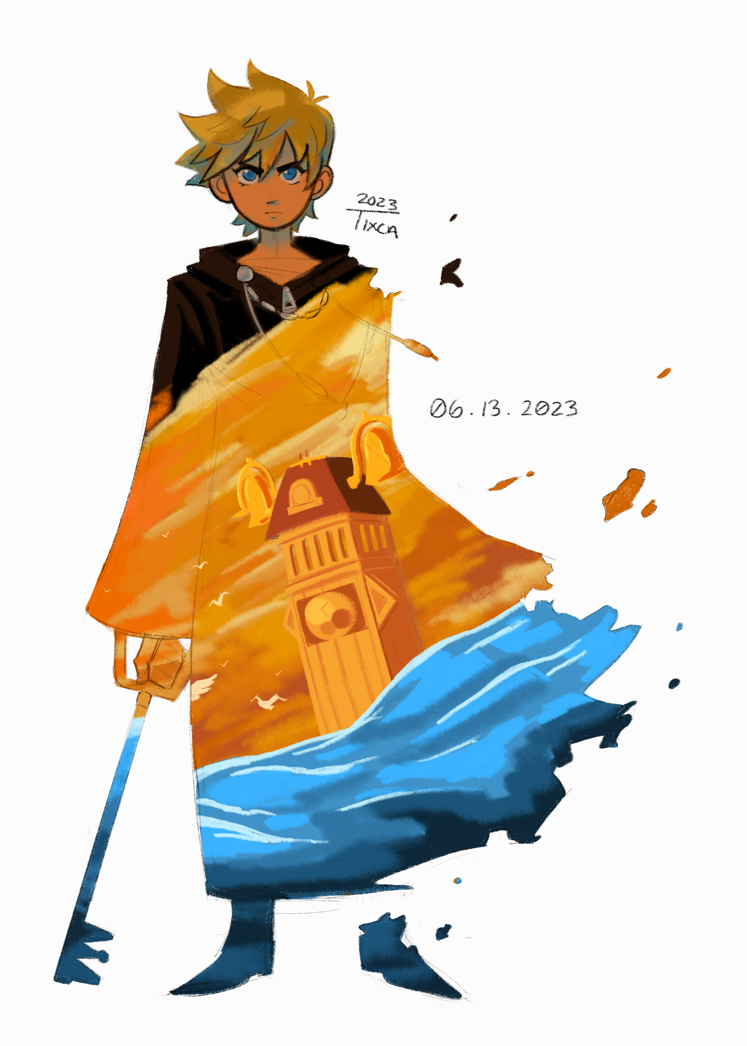 The Big ImageBoard (TBIB) - 1boy artist name bell bell tower black coat ...