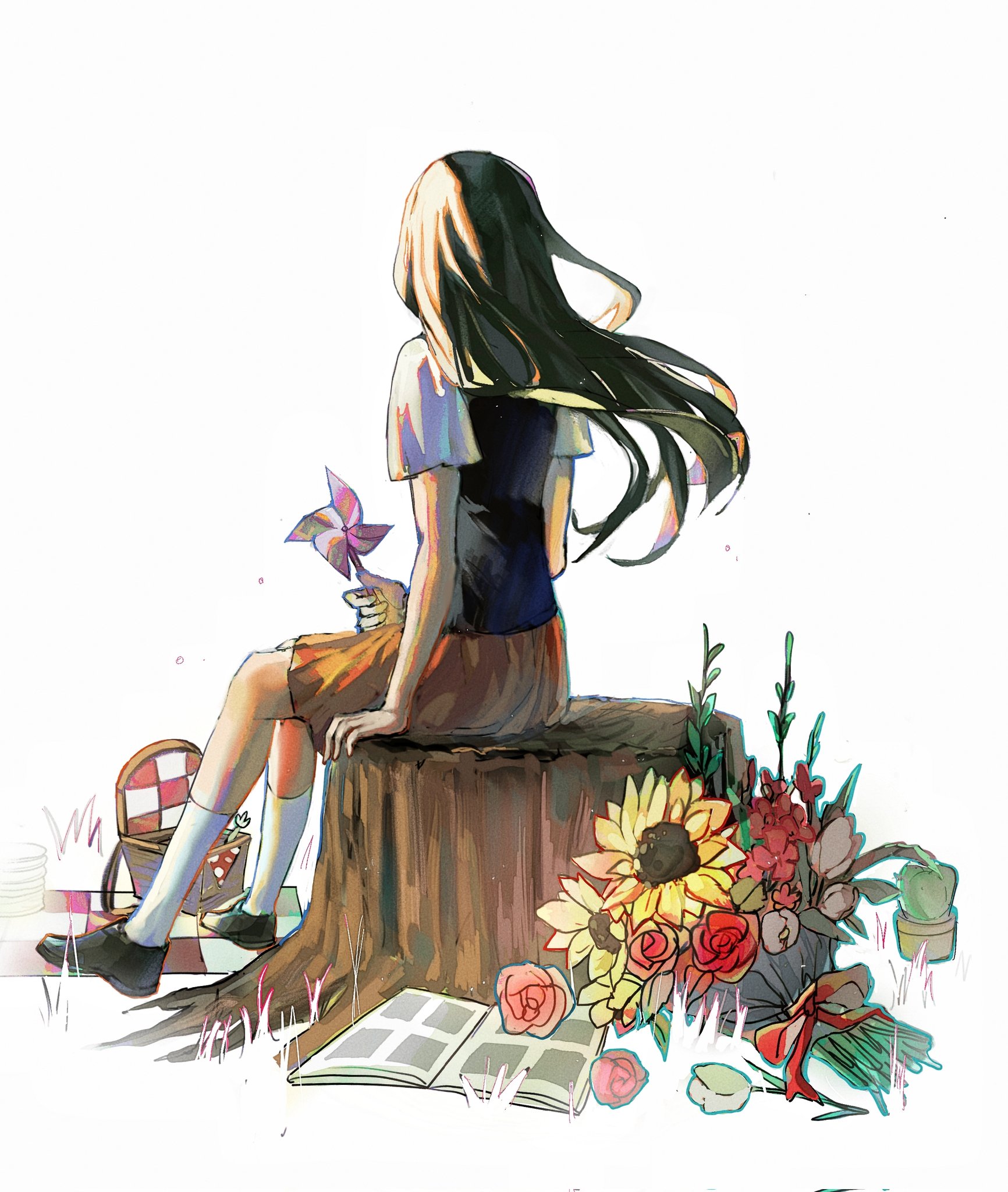 The Big ImageBoard (TBIB) - 1girl arm support basket black footwear ...