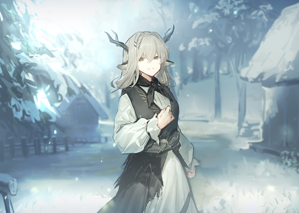 The Big ImageBoard (TBIB) - 1girl alina (arknights) animal ears antlers ...