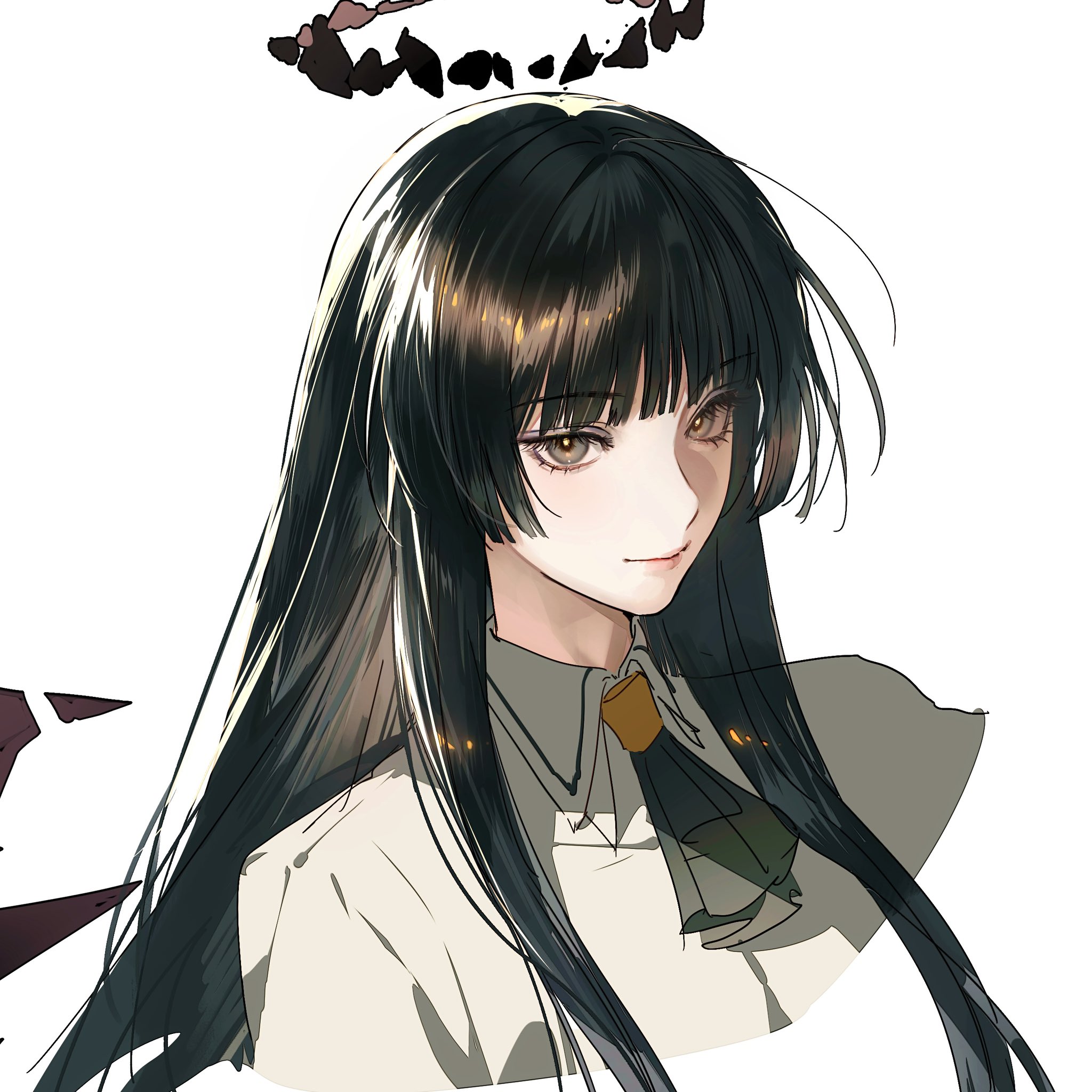 The Big ImageBoard (TBIB) - 1girl arknights ascot black ascot black hair black halo black horns ...