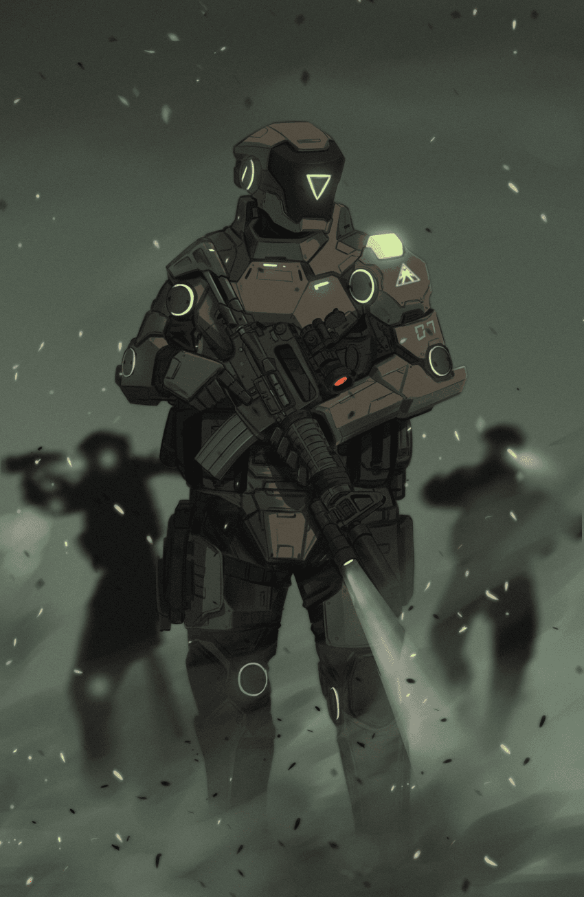 The Big ImageBoard (TBIB) - 3others assault rifle blue archive blurry ...