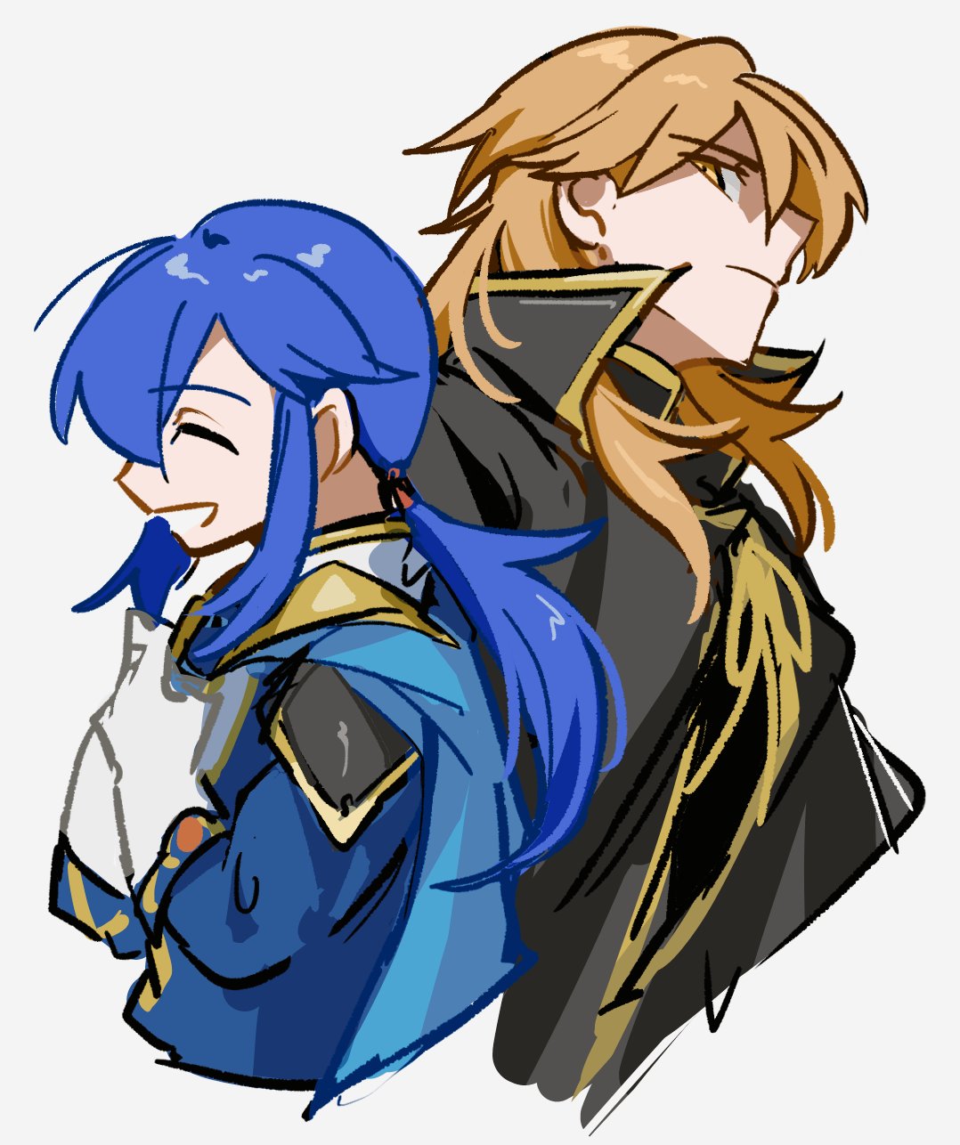 The Big ImageBoard (TBIB) - 2boys :d ahoge ares (fire emblem) armor black armor black cloak ...