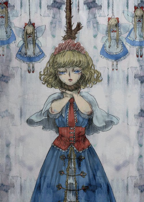 The Big ImageBoard (TBIB) - alice margatroid ascot bangs blonde hair blue dress blue eyes ...