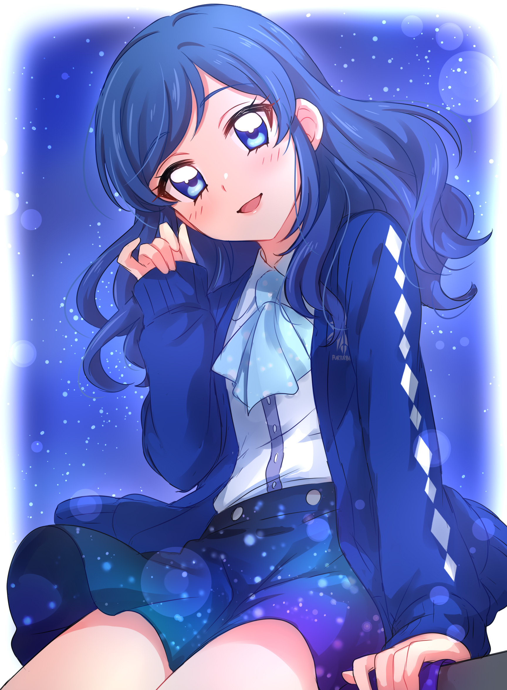 The Big ImageBoard (TBIB) - :d aikatsu! aikatsu! (series) arm support bangs blue background blue ...