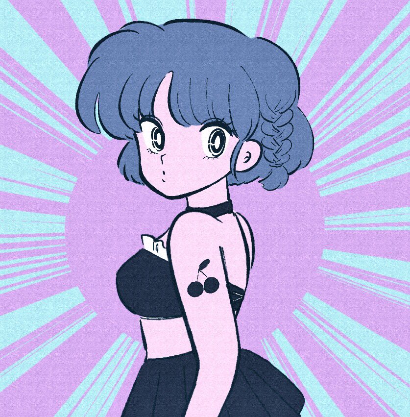 The Big Imageboard Tbib Alternate Hairstyle Blue Hair Braid Cherry