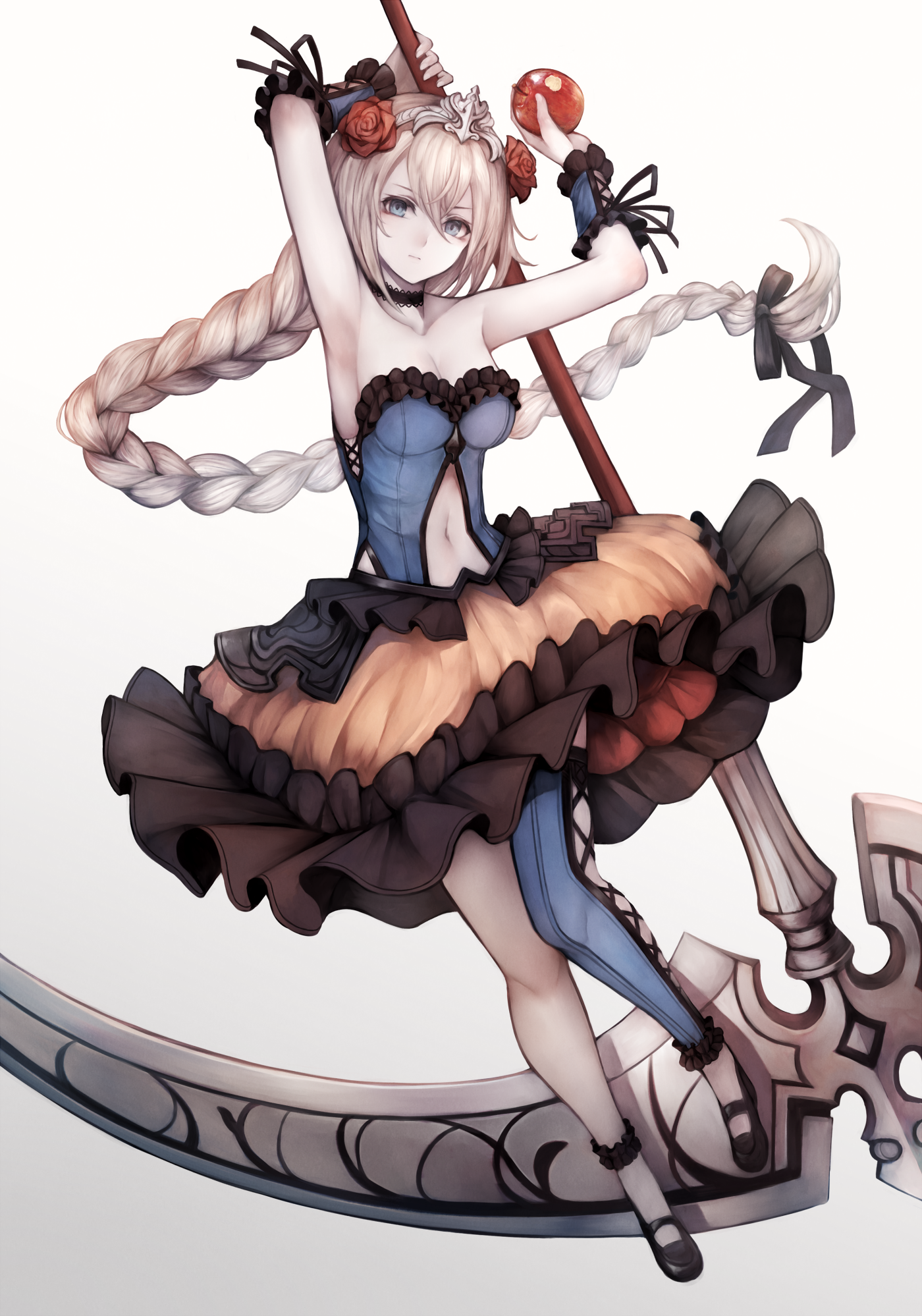 The Big Imageboard Tbib 1girl Apple Armpits Asymmetrical Legwear