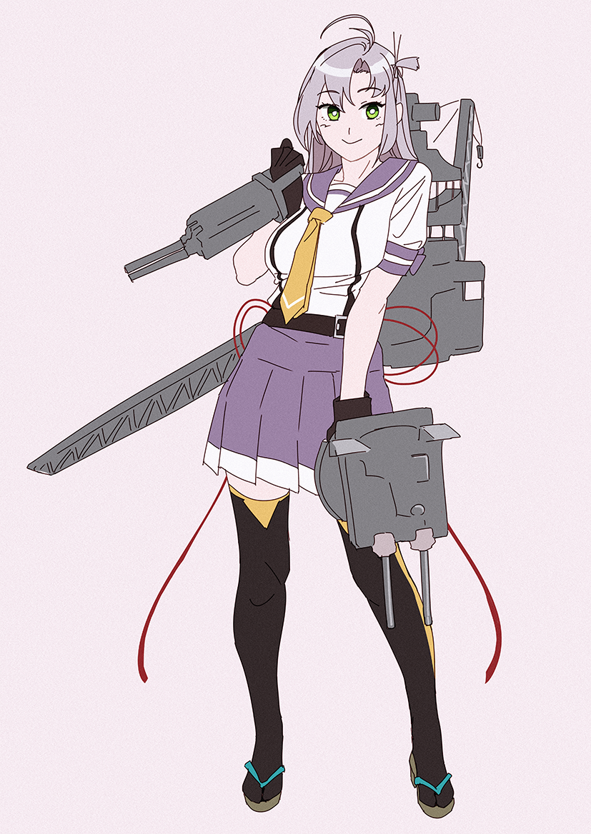 The Big Imageboard Tbib Ahoge Blue Skirt Blush Cannon Closed
