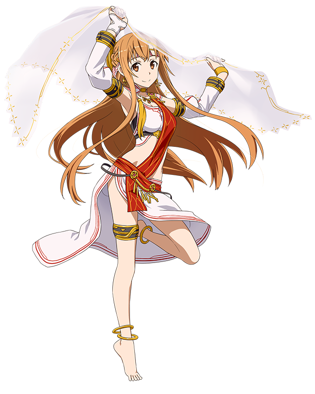 The Big ImageBoard (TBIB) - 1girl alpha transparency anklet arms up asuna (sao) barefoot breasts ...
