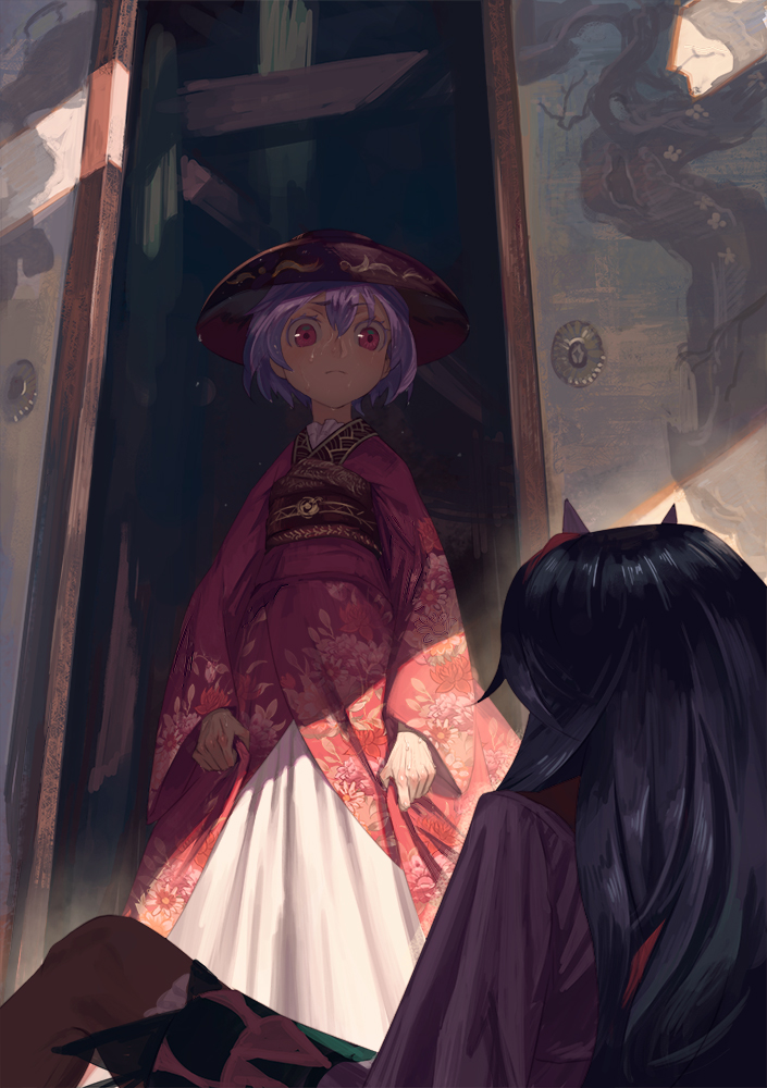 The Big ImageBoard (TBIB) - 2girls alternate hair length alternate hairstyle black hair bowl ...