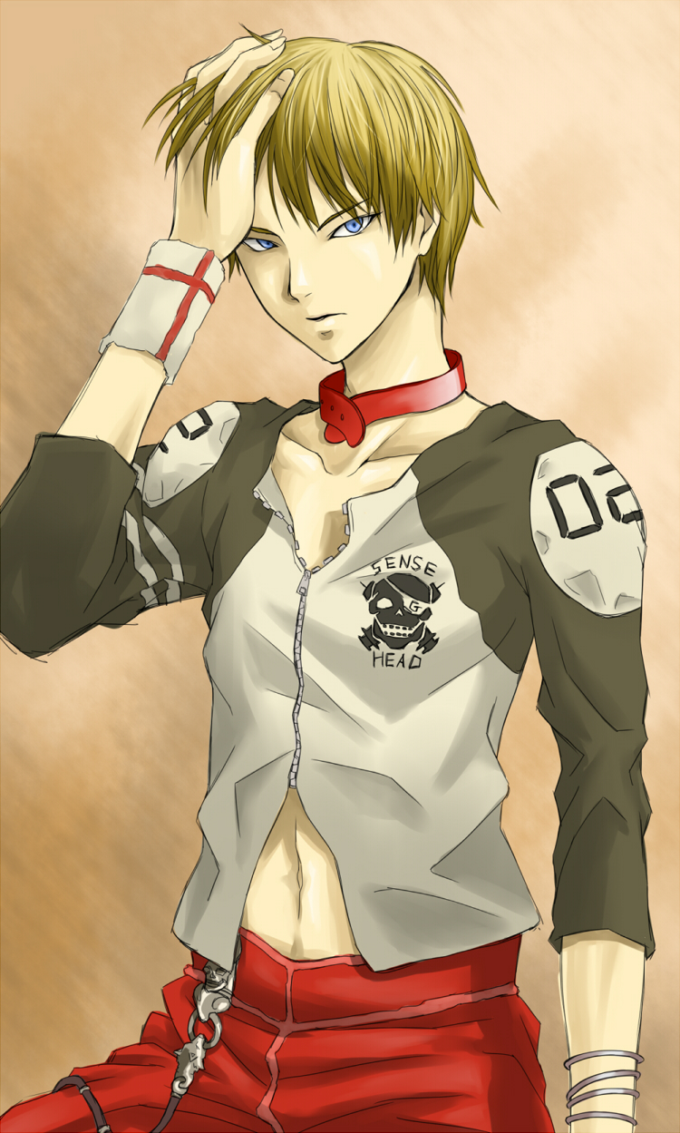 The Big ImageBoard (TBIB) - 1boy blonde hair blue eyes choker galerians ...