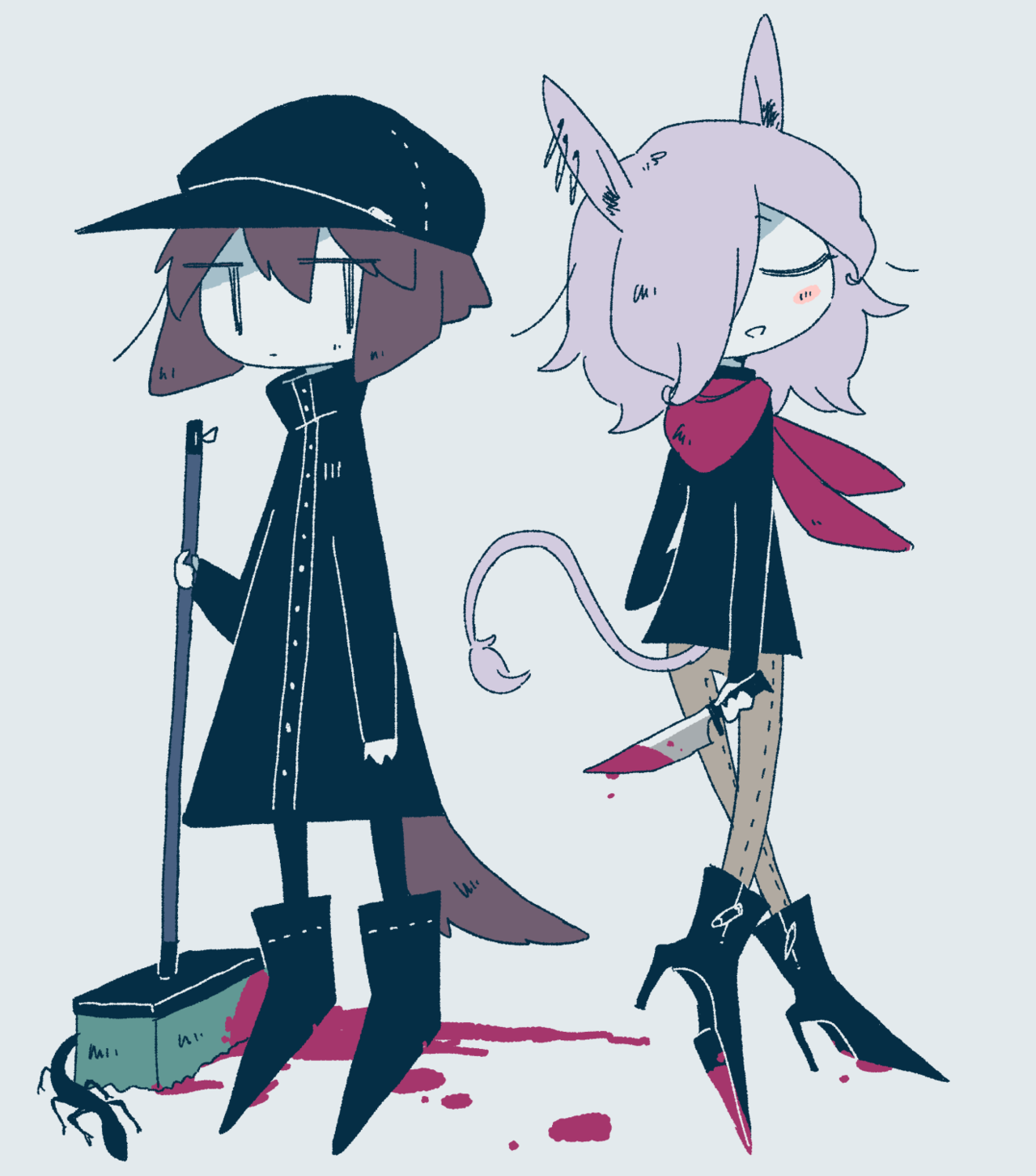 The Big ImageBoard (TBIB) - 2others animal ears black coat black footwear black headwear black ...