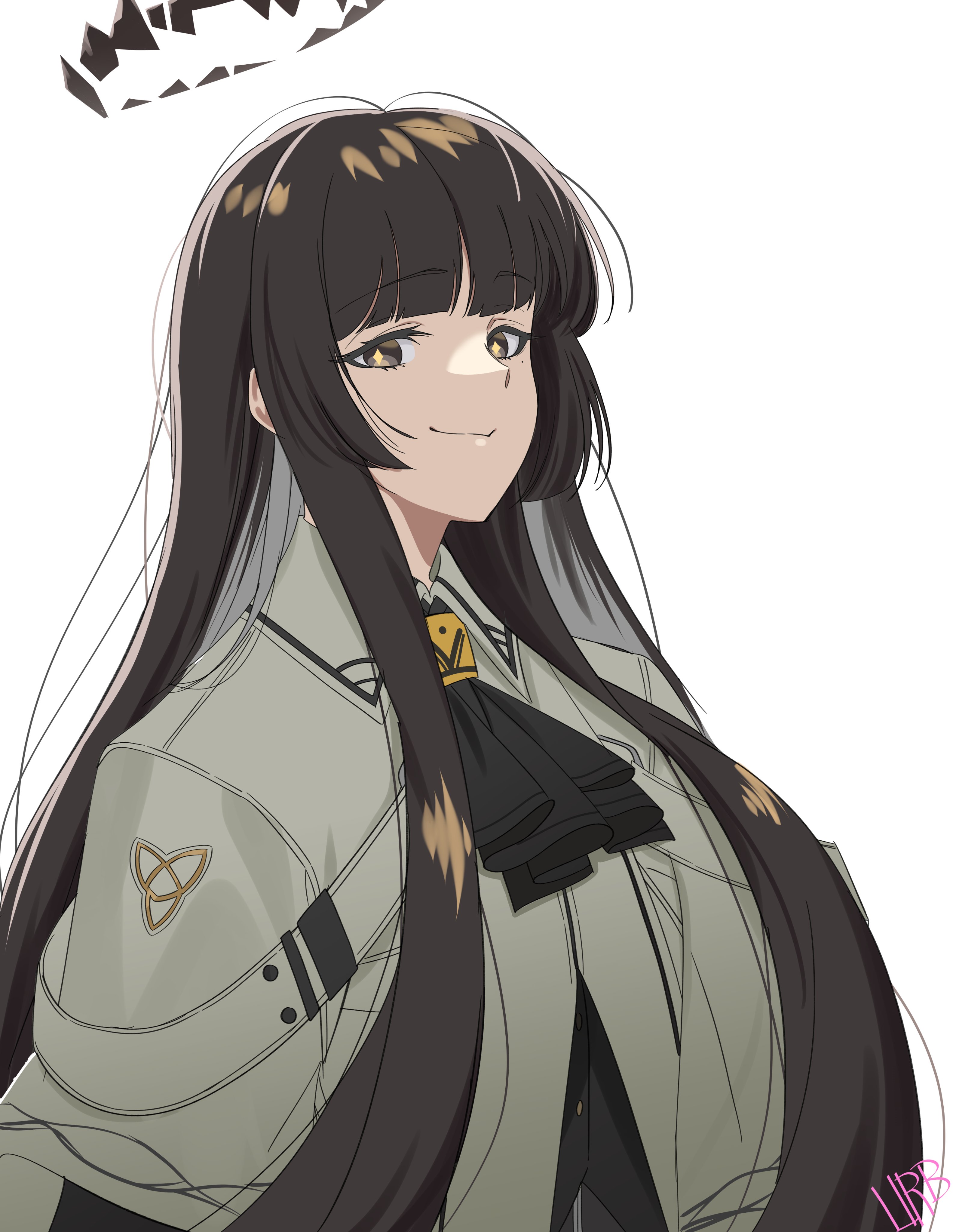 The Big ImageBoard (TBIB) - 1girl absurdres arknights ascot black ascot black hair black shirt ...