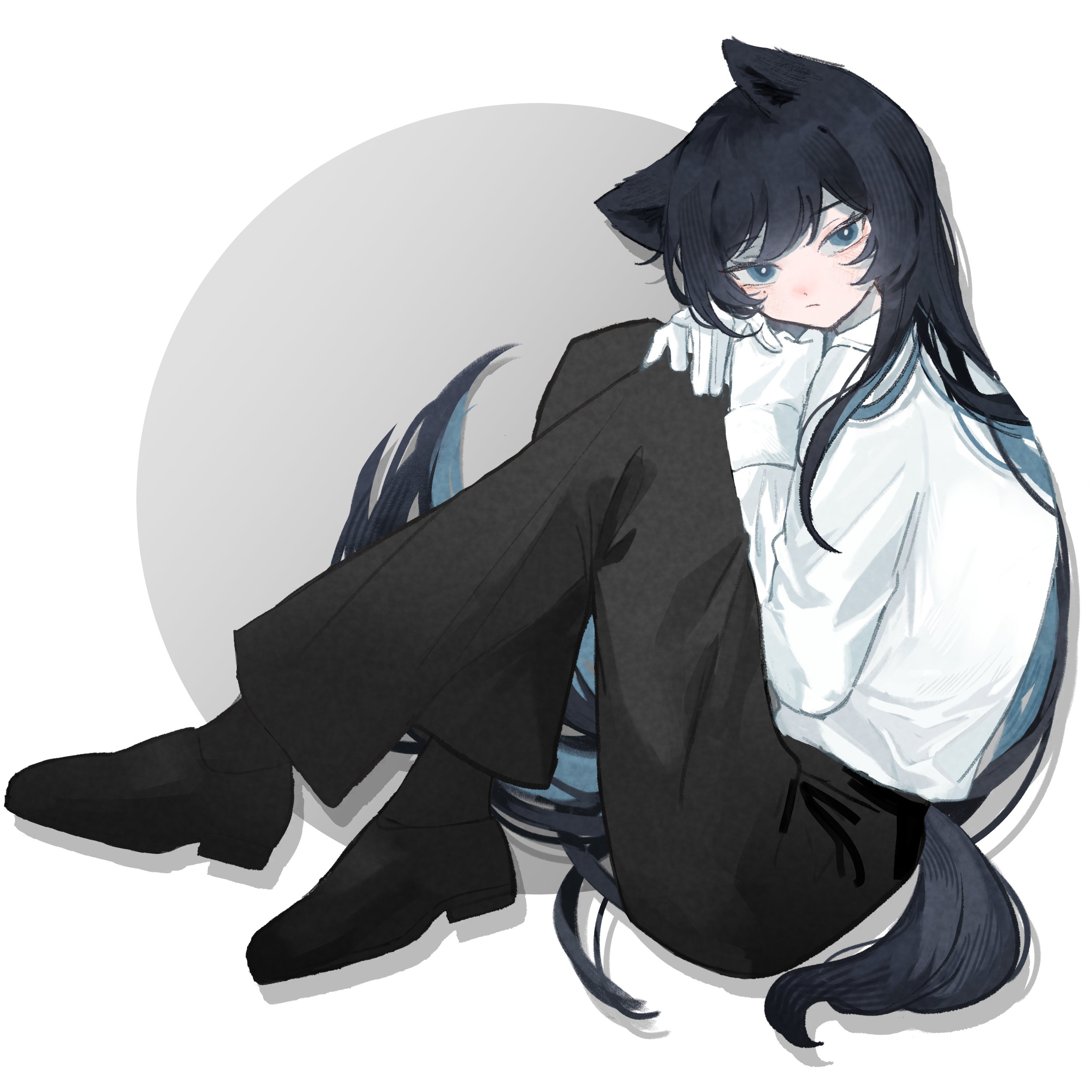 The Big ImageBoard (TBIB) - 1girl absurdres ado (utaite) animal ears black footwear black hair ...