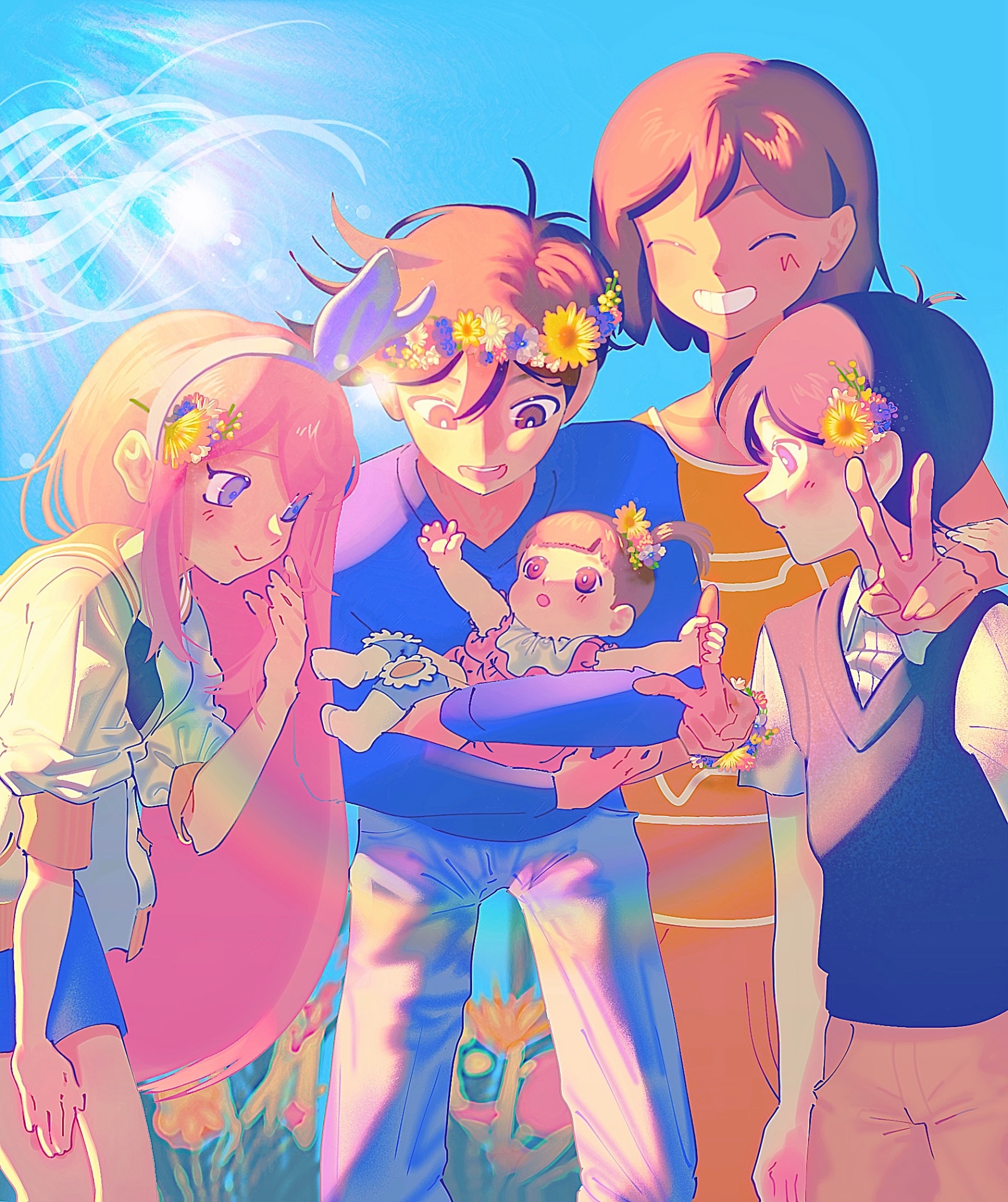 The Big ImageBoard (TBIB) - 2girls 3boys alternate eye color aubrey (faraway) (omori) aubrey ...