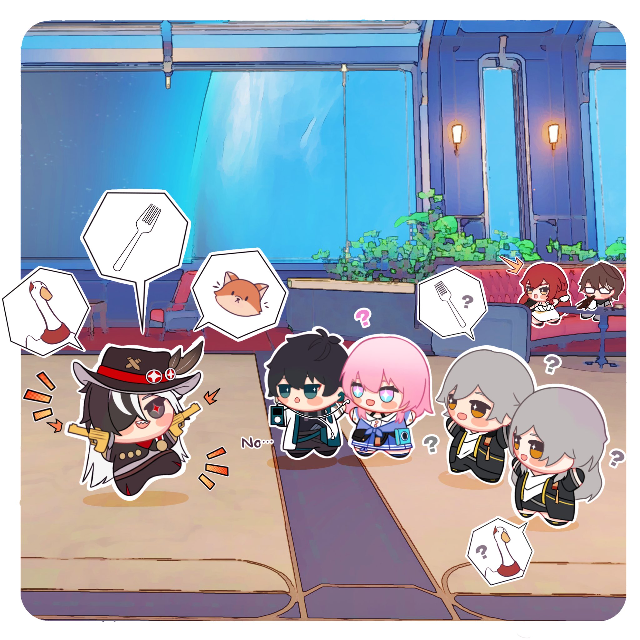 The Big ImageBoard (TBIB) - 3girls 4boys ? black hair boothill (honkai ...
