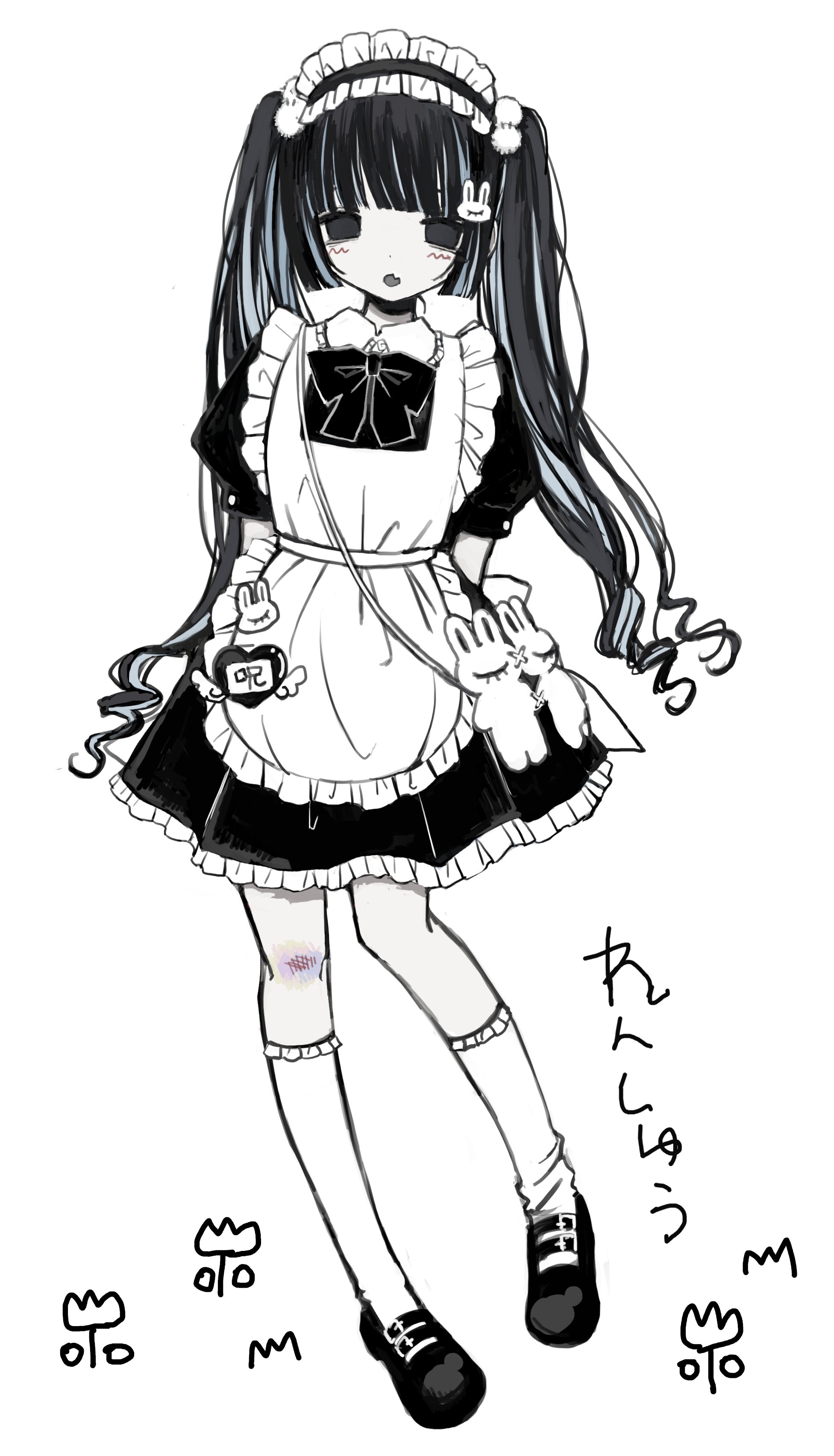 The Big ImageBoard (TBIB) - 1girl absurdres apron arm behind back black dress black footwear ...