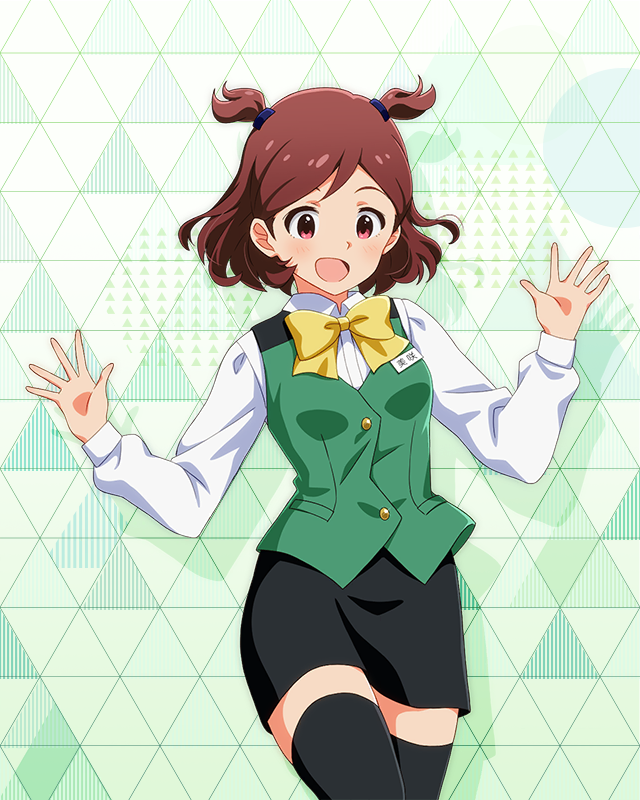 The Big ImageBoard (TBIB) - 1girl :d aoba misaki black skirt bow bowtie breasts brown hair ...