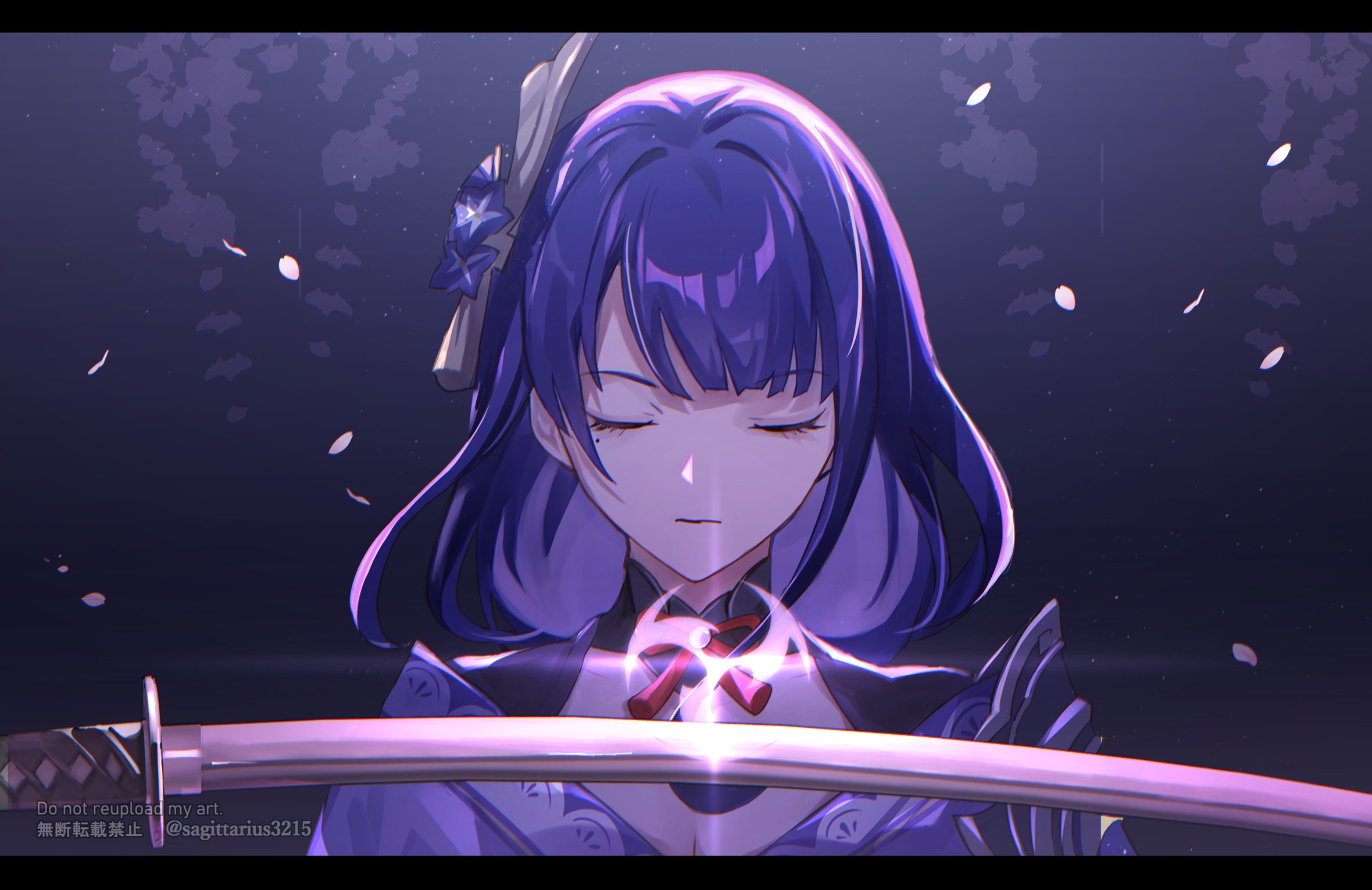 The Big ImageBoard (TBIB) - 1girl artist name cherry blossoms closed ...