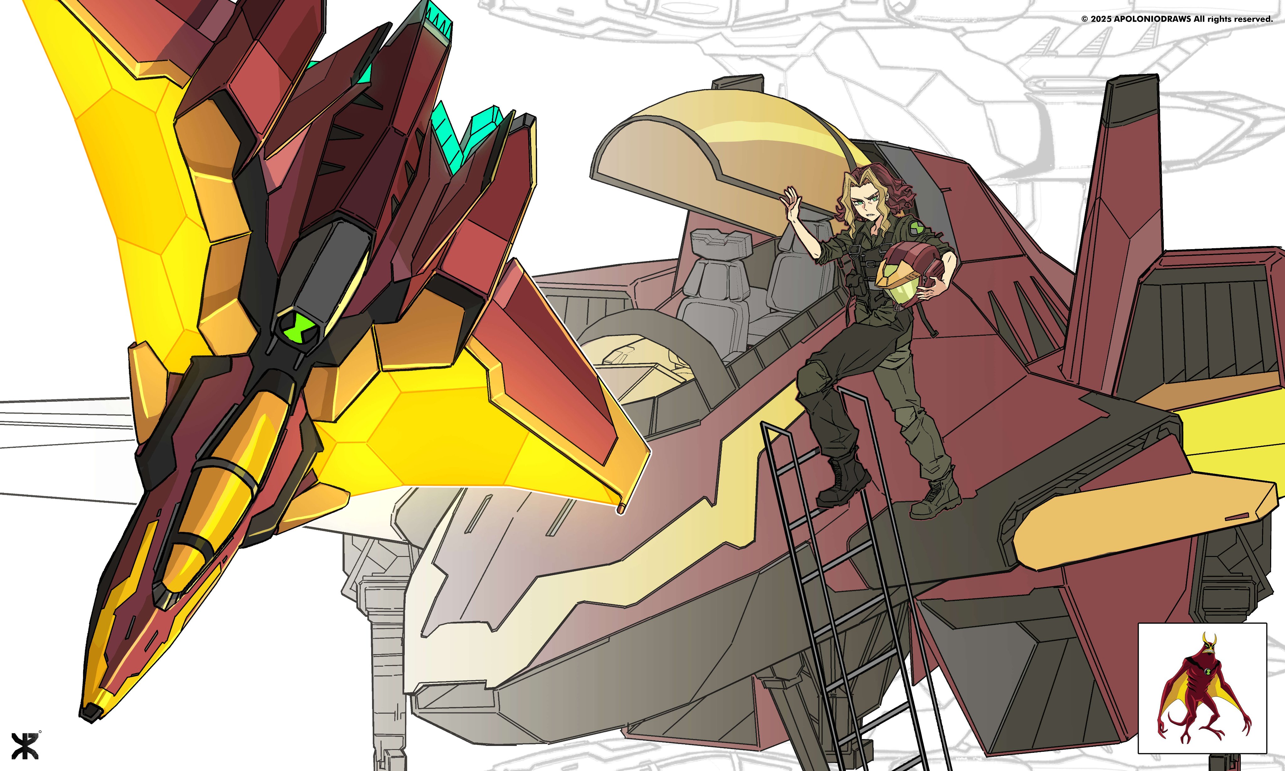 The Big ImageBoard (TBIB) - 1girl absurdres aircraft airplane alien apoloniodraws ben 10 ben 10 ...