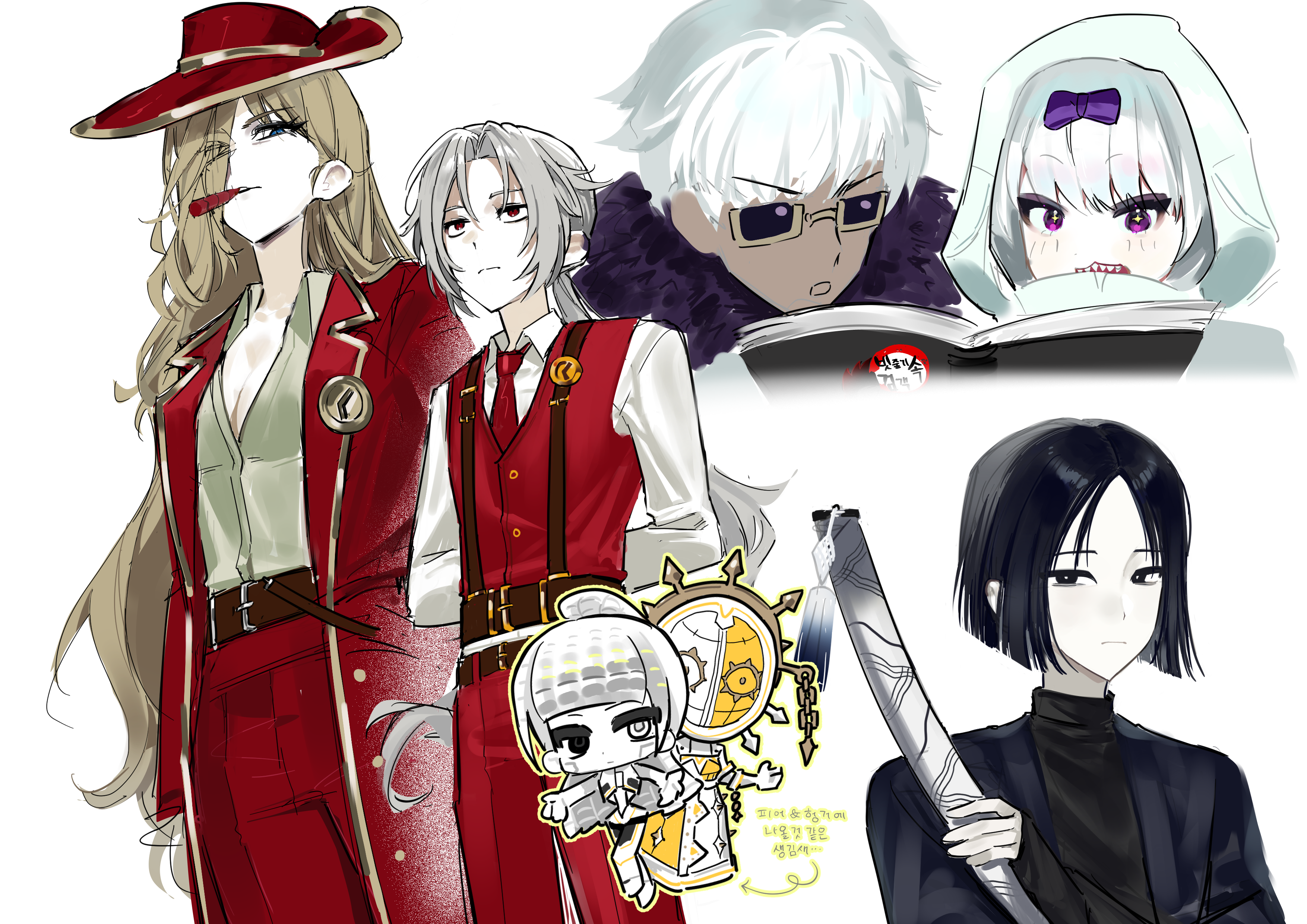 The Big ImageBoard (TBIB) - 3boys 3girls absurdres albina (project moon ...