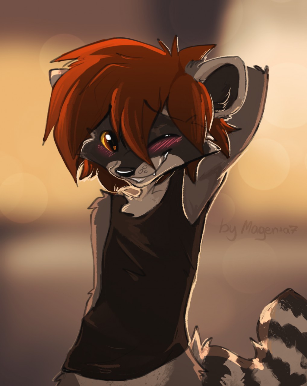 The Big ImageBoard (TBIB) - 2018 anthro black nose blurred background blush brown hair clothed ...