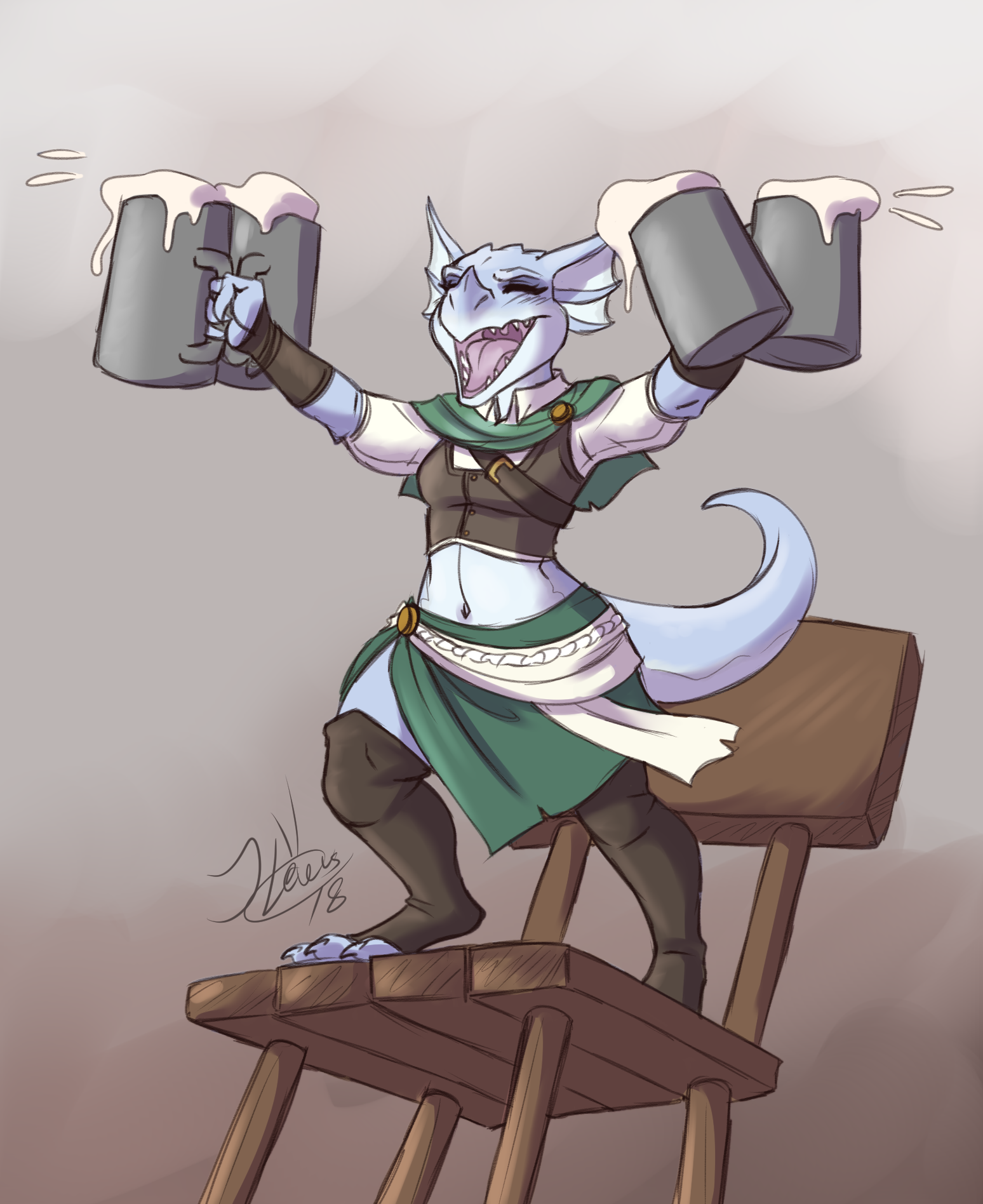 The Big ImageBoard (TBIB) - 2018 alcohol anthro balancing barmaid beer beverage blush breasts ...