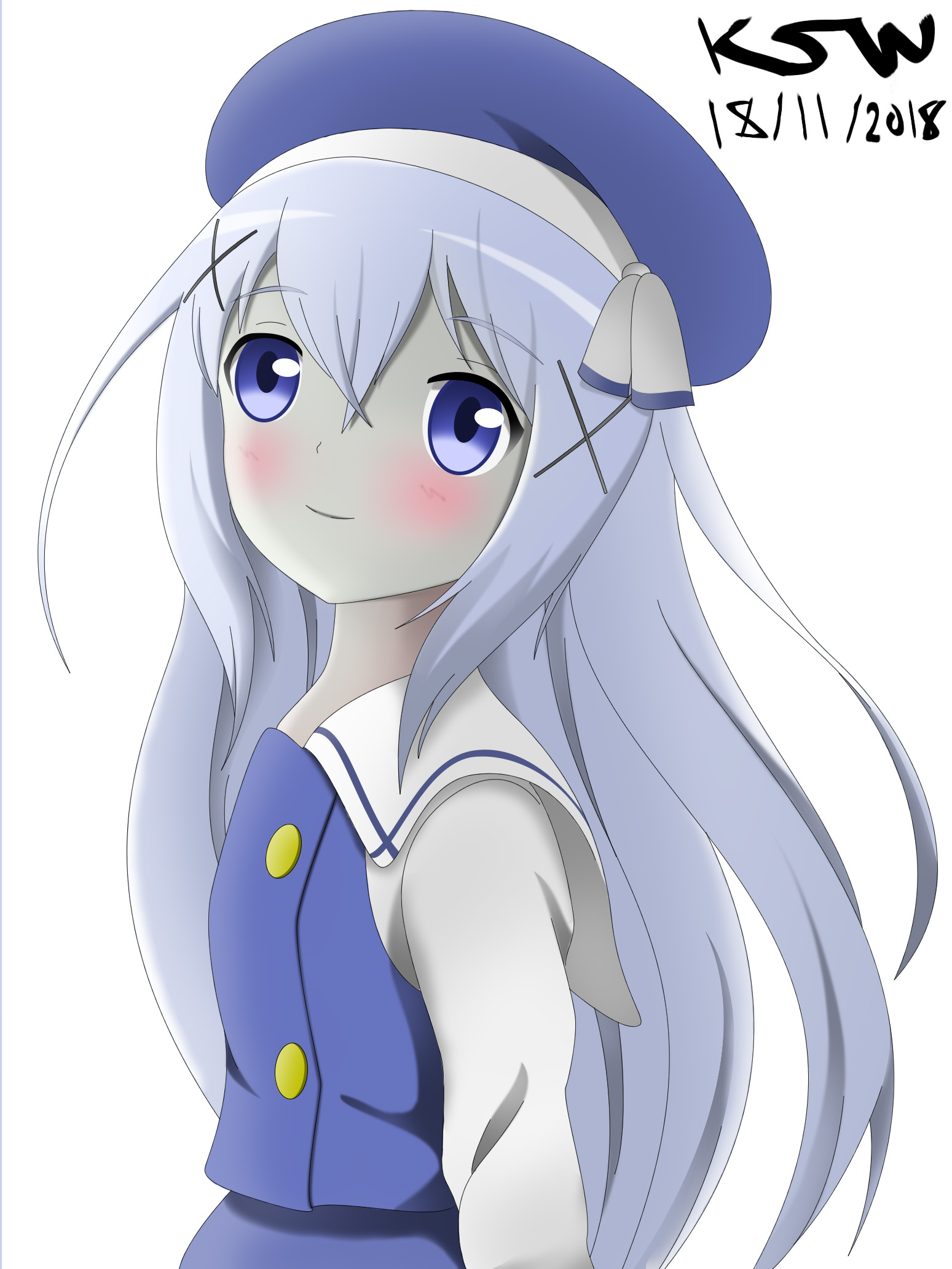 The Big ImageBoard (TBIB) - 1girl blue eyes blue hair blush child ...