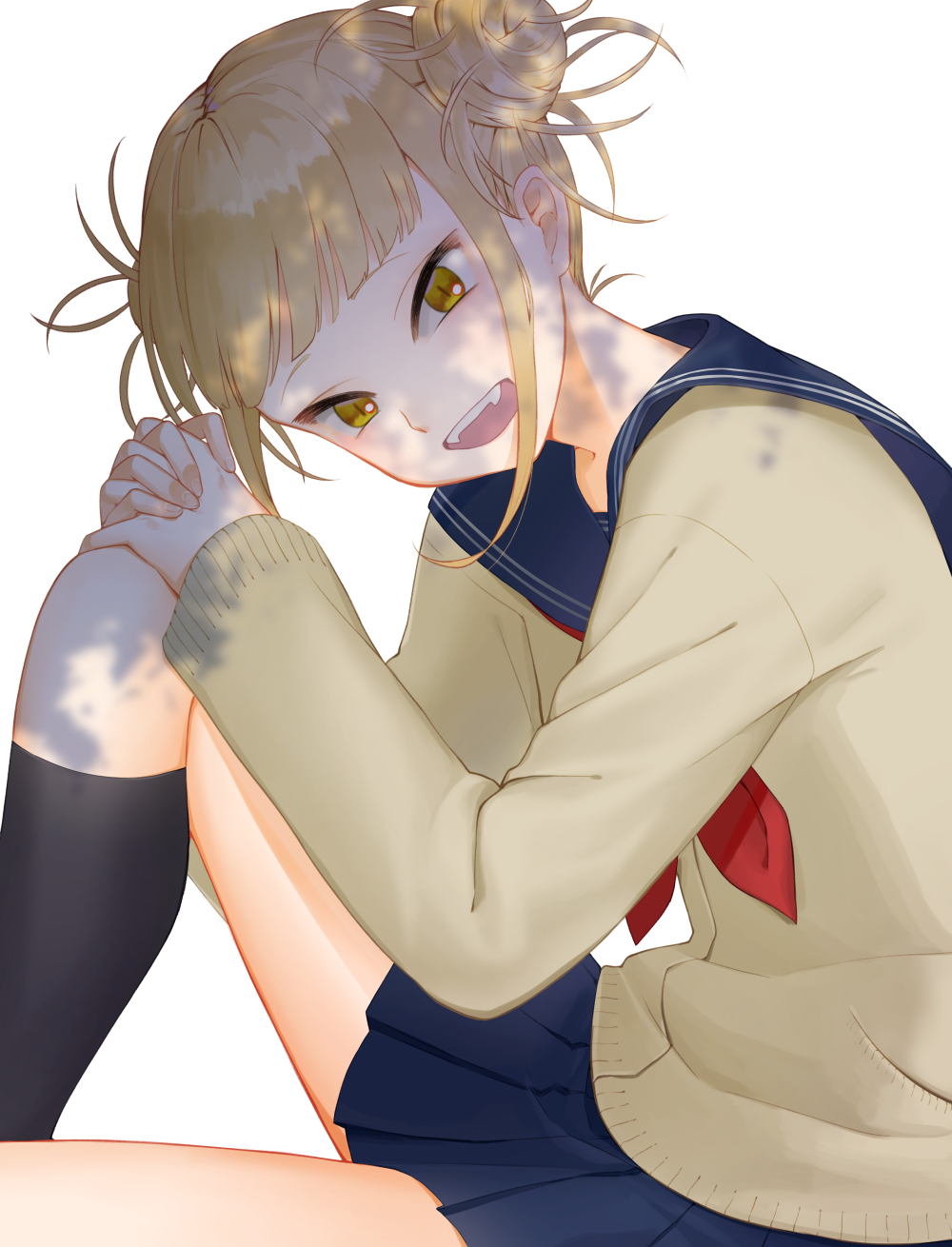 The Big Imageboard Tbib 1girl Bangs Blonde Hair Blue Skirt Blunt