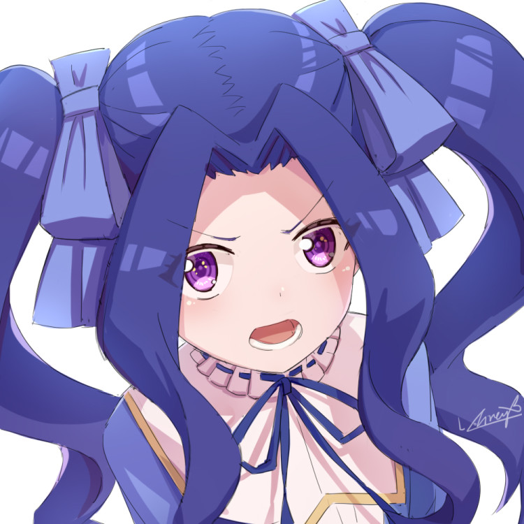 The Big ImageBoard (TBIB) - blue dress blue eyes blue hair bow dress ...